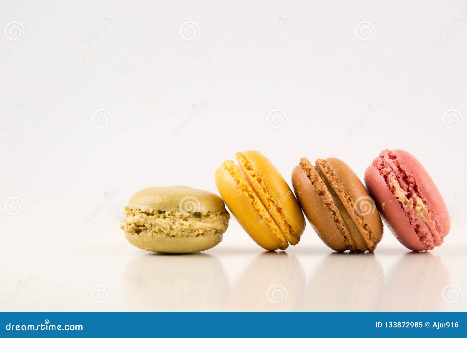 Macarons, Colorful Horizontal Stack of Macarons, Isolated on White ...