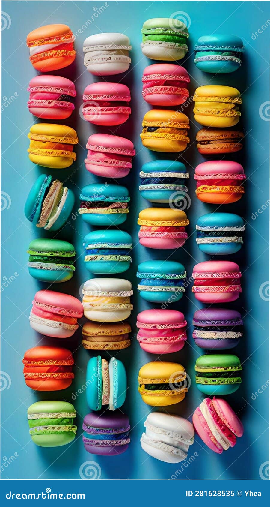 Macarons Colourful Dessert Snack Illustration Artificial Intelligence ...