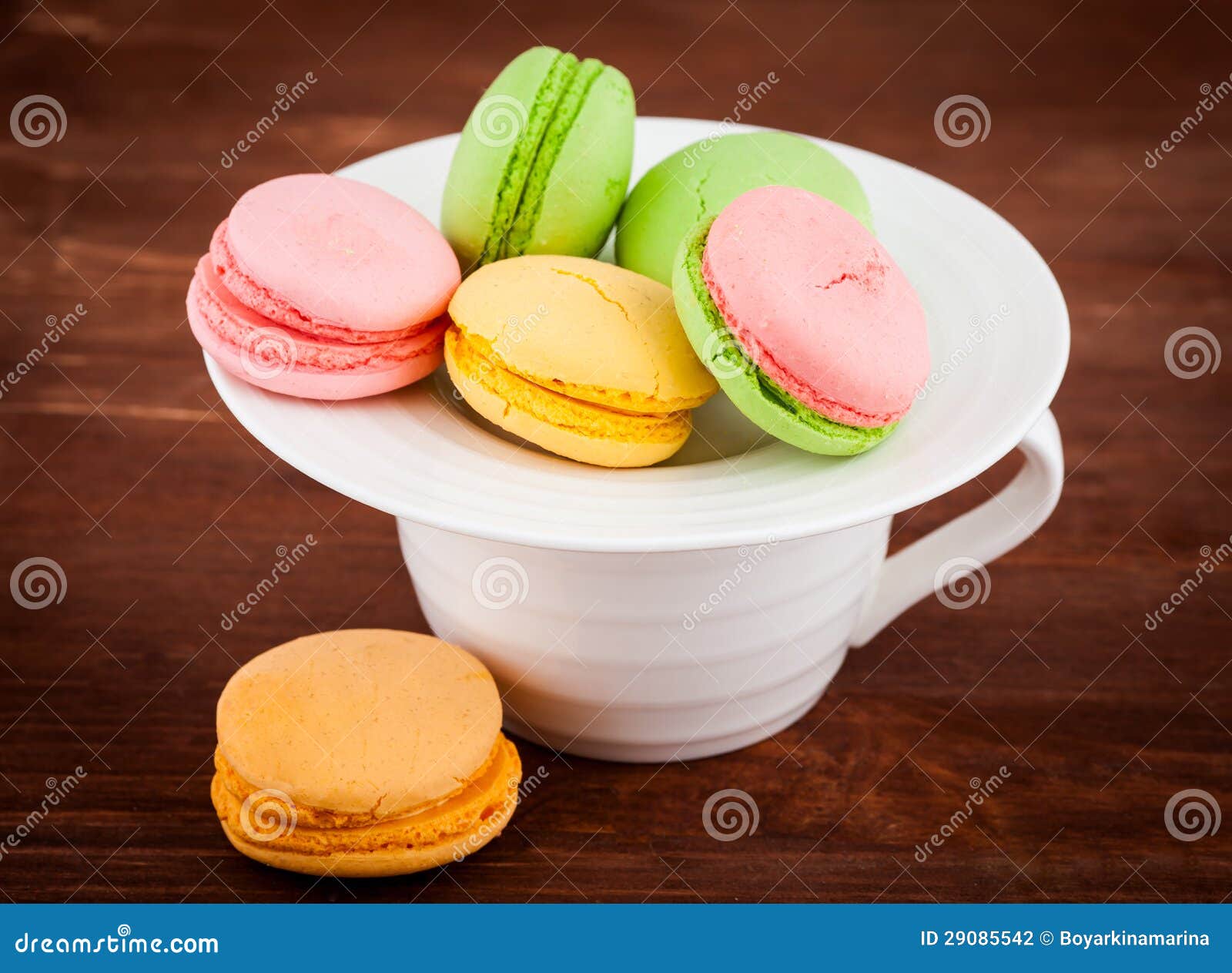 Macarons on the cup stock photo. Image of refreshment - 29085542