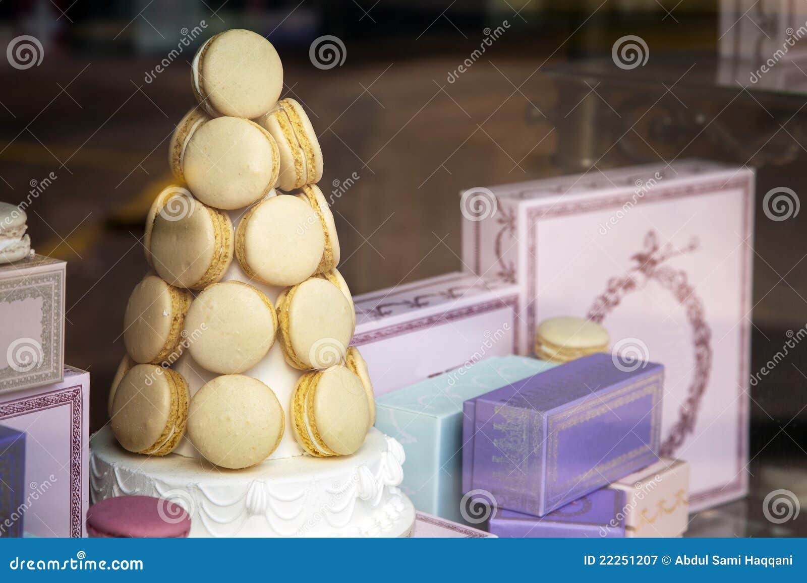 Macarons on display stock image. Image of colour, nutrition - 22251207