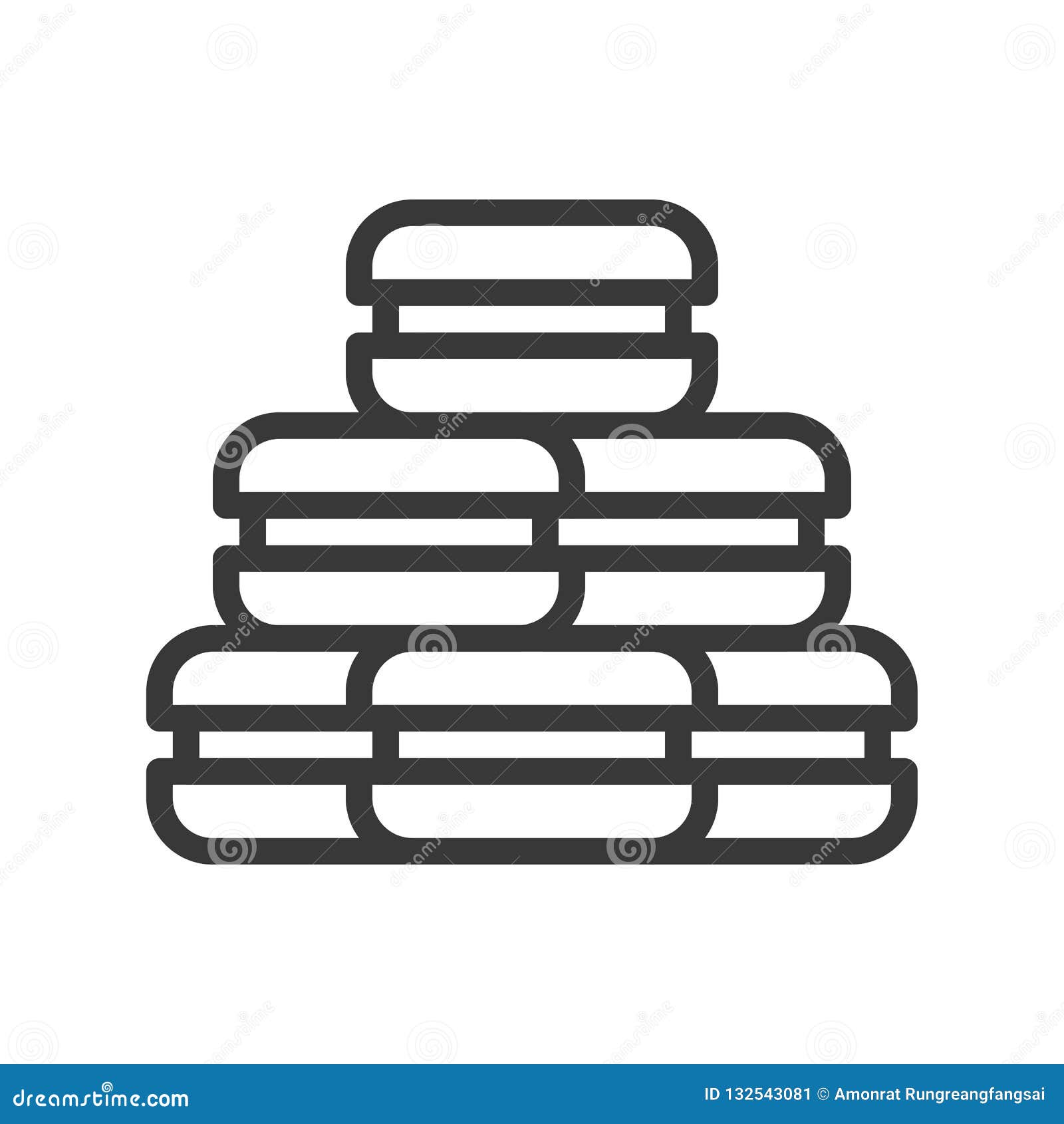 Macarons Icon, Christmas Sweets Set. Editable Outline Stock Vector ...