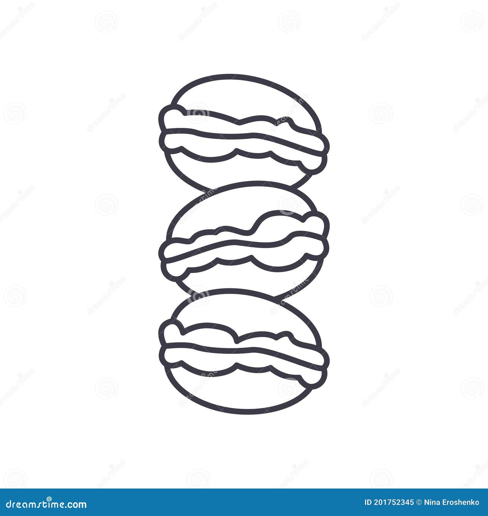 Macarons Icon, Linear Isolated Illustration, Thin Line Vector, Web ...