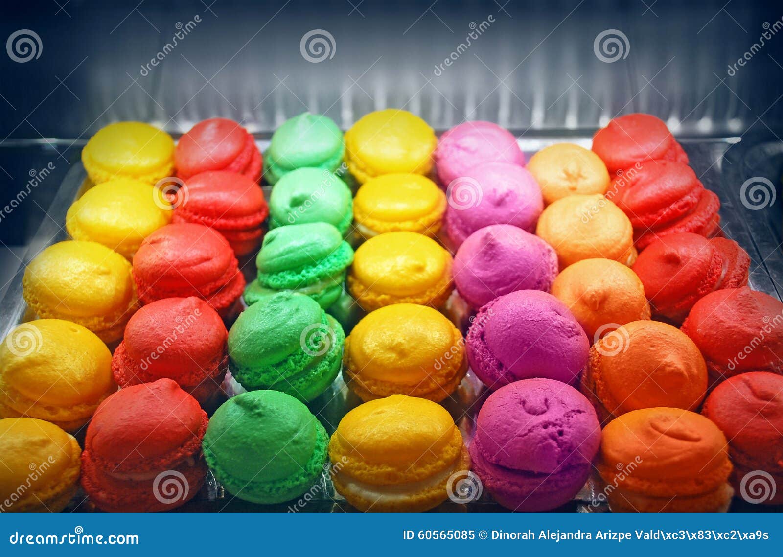 Macaroons in the oven stock image. Image of cook, macarons - 60565085