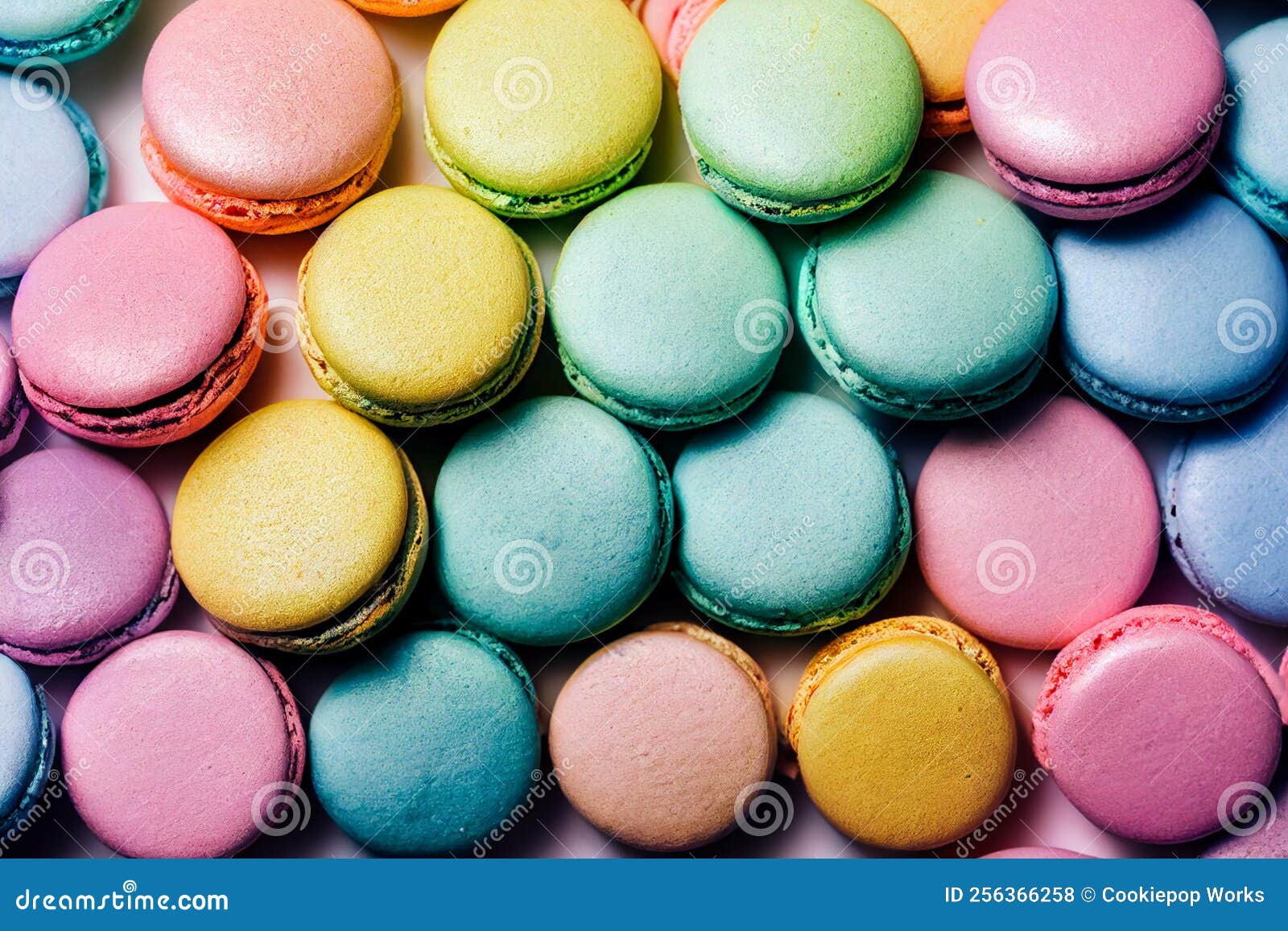 Macarons Pastel En Combinaciones De Colores Arcoiris Foto de archivo ...