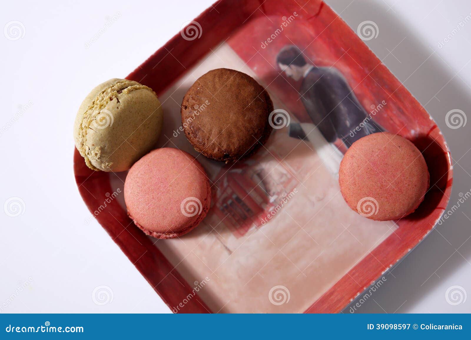 Macarons in a plate stock image. Image of cake, colour - 39098597