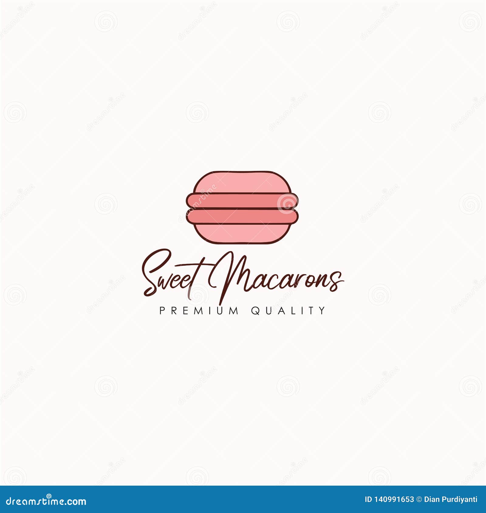 Macarons Logo. Round Linear Logo Of Macarons Cartoon Vector ...
