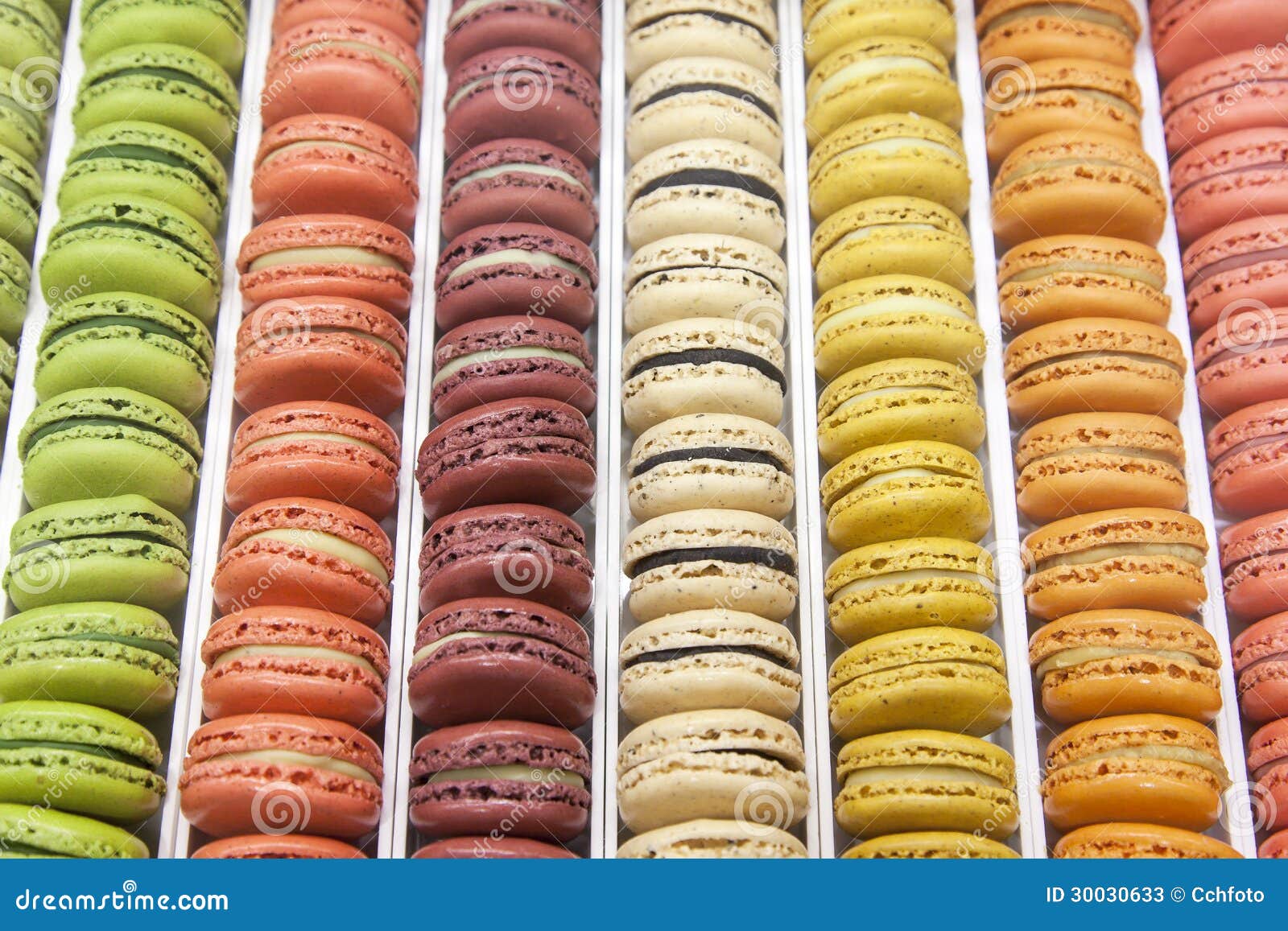 Macarons in tray stock image. Image of french, cookie - 30030633