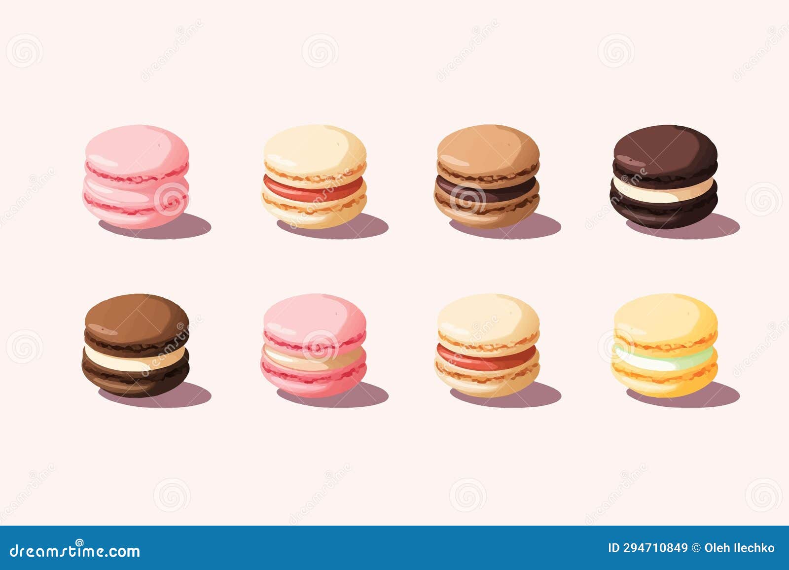 Macarons Vector Flat Minimalistic Isolated Vector Style Illustration ...