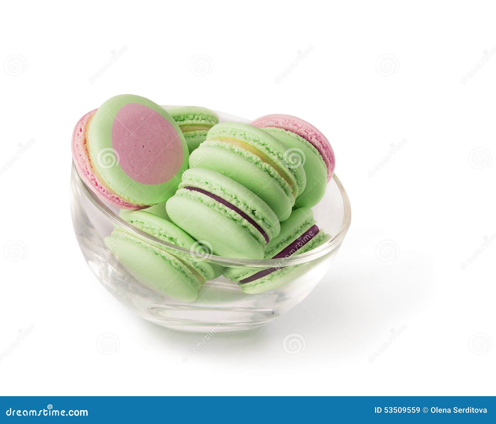 Macarons on white stock image. Image of baked, green - 53509559