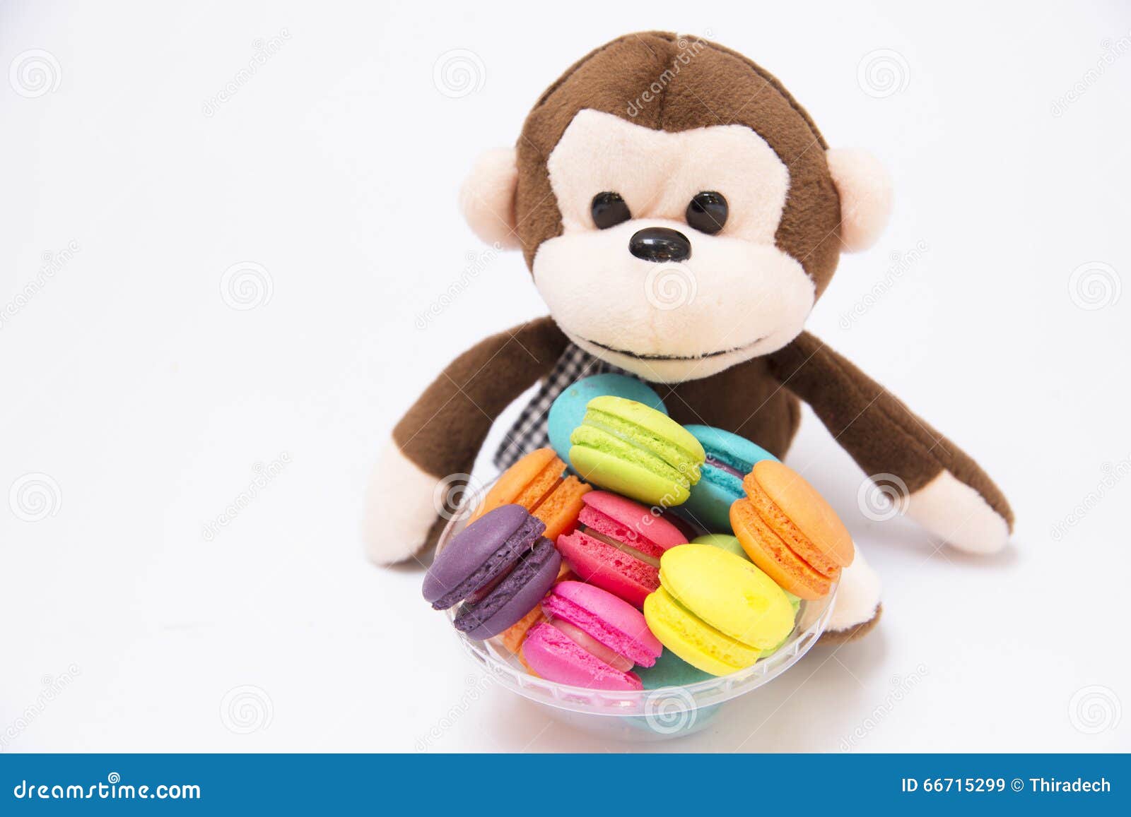 Macaroon Cake with Butter Cream Stuffed Monkey Blurred. Stock Image ...