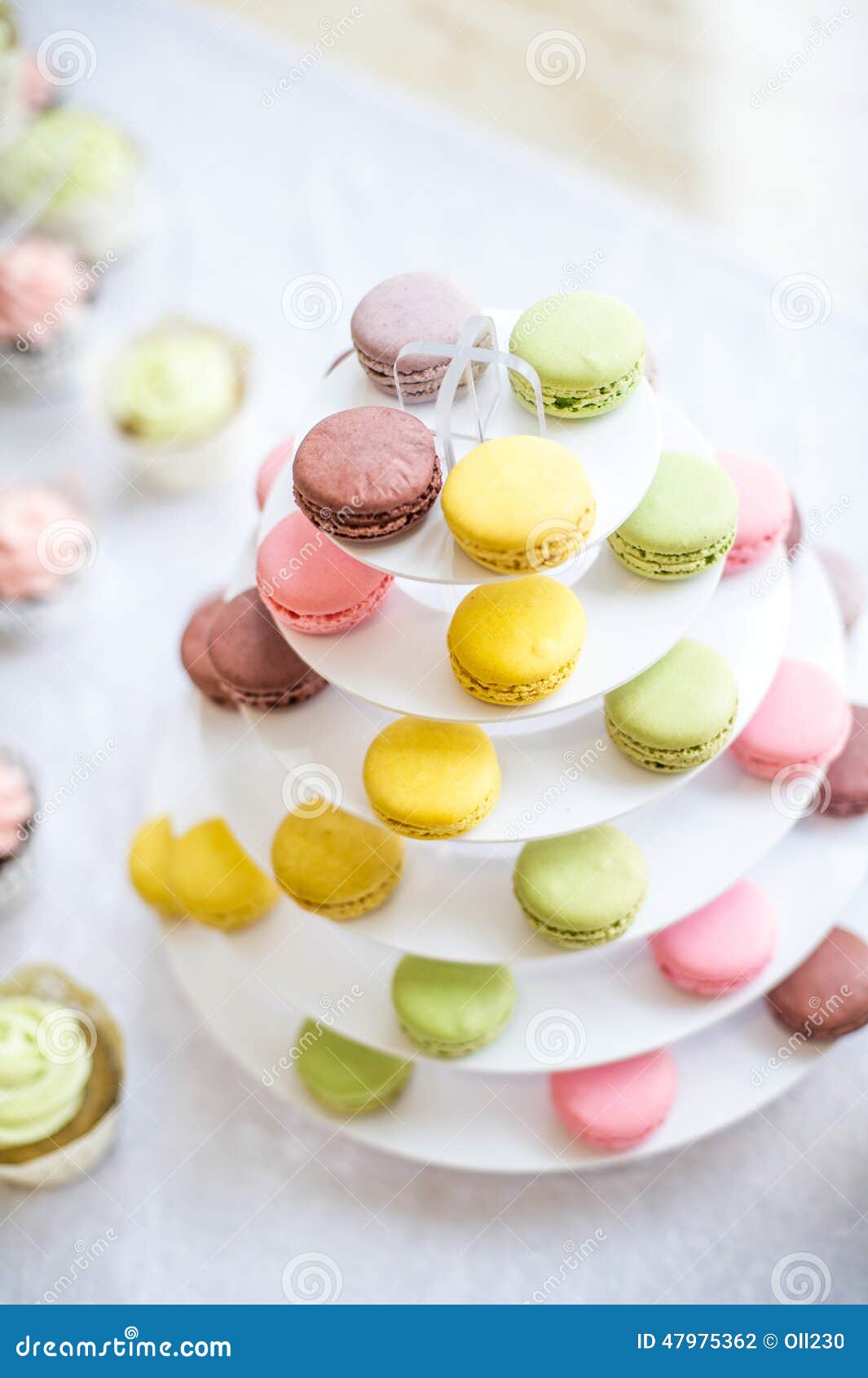 Macaroon on cake stand stock photo. Image of stand, pink - 47975362