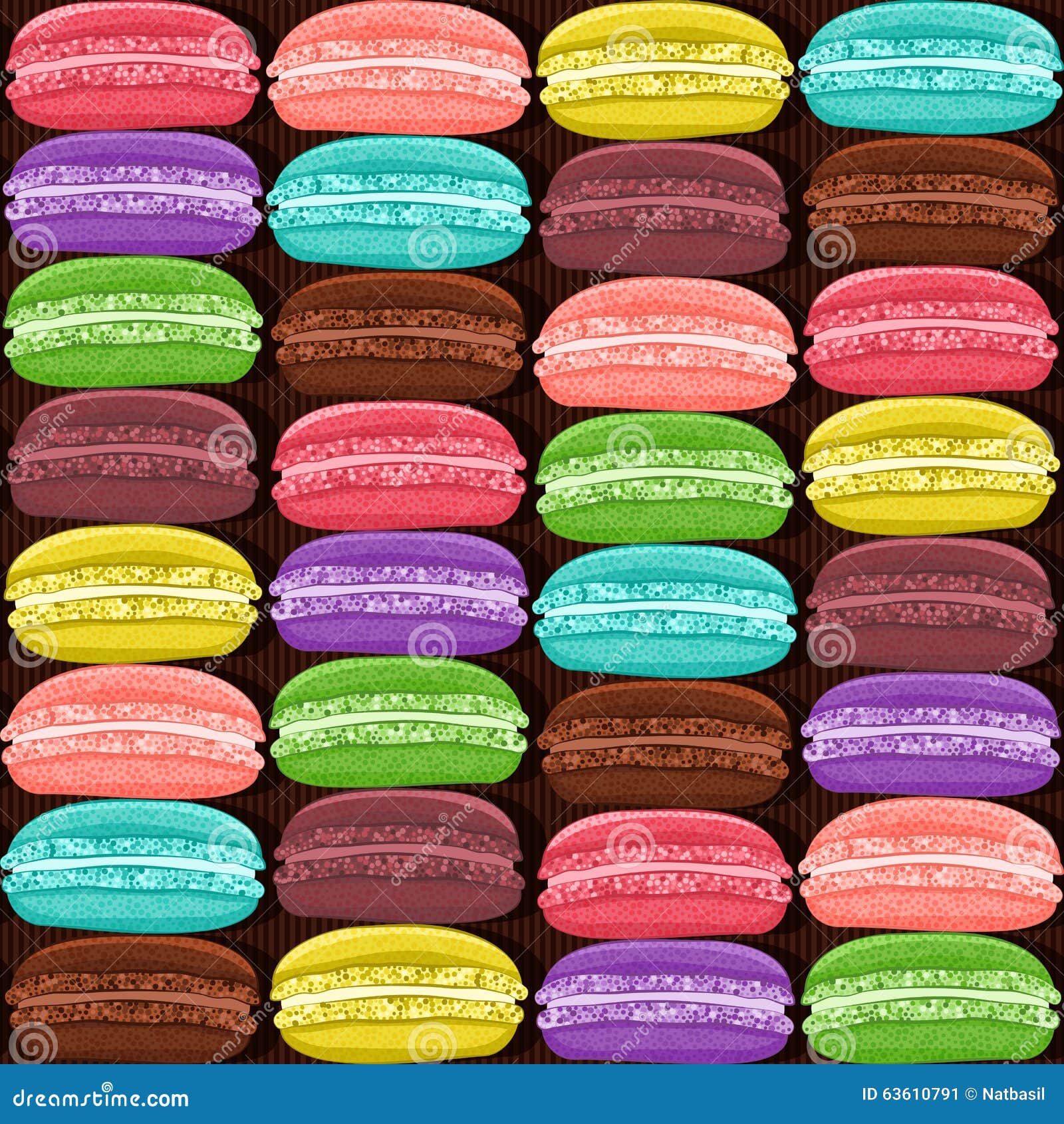 Macaroon Colorful Seamless Pattern Stock Vector - Illustration of menu ...