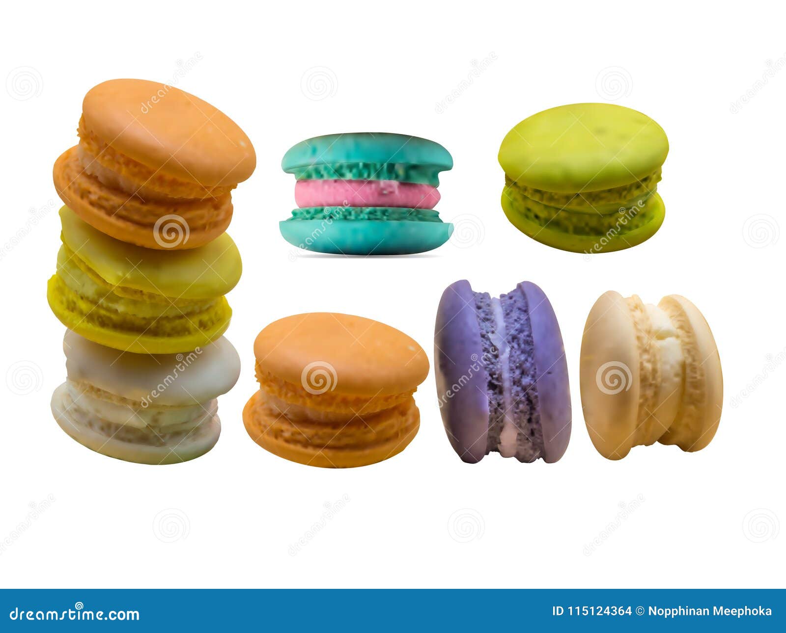 Macaroon Colorful Set on White Background Stock Vector - Illustration ...