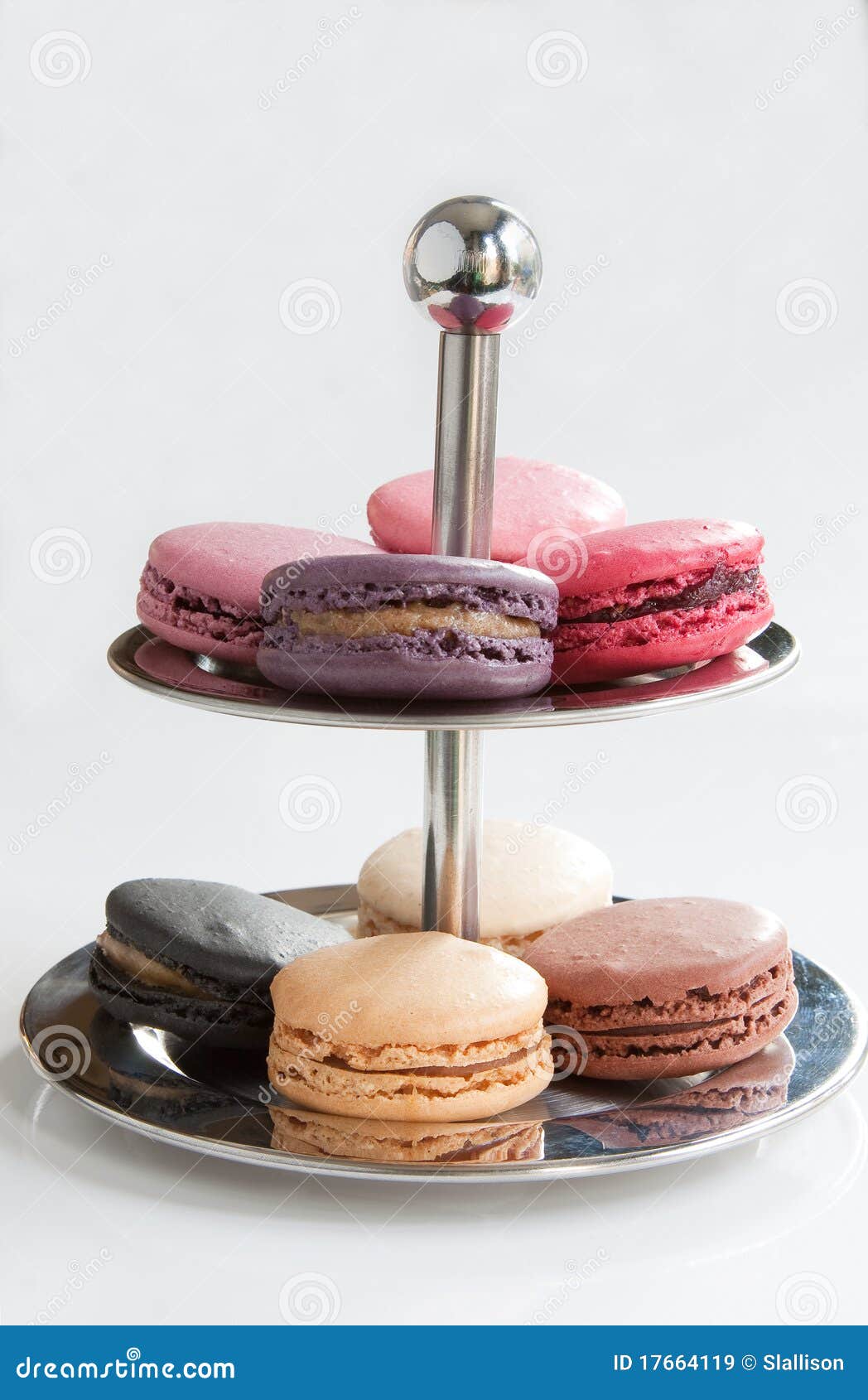 Macaroon Display stock image. Image of white, metal, snack - 17664119