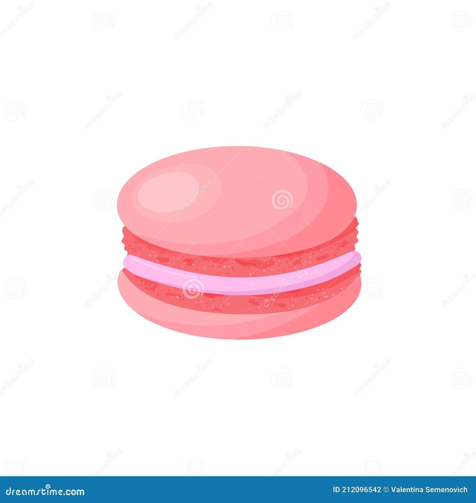 Macaroon in Flat Cartoon Style Vector Stock Vector - Illustration of ...