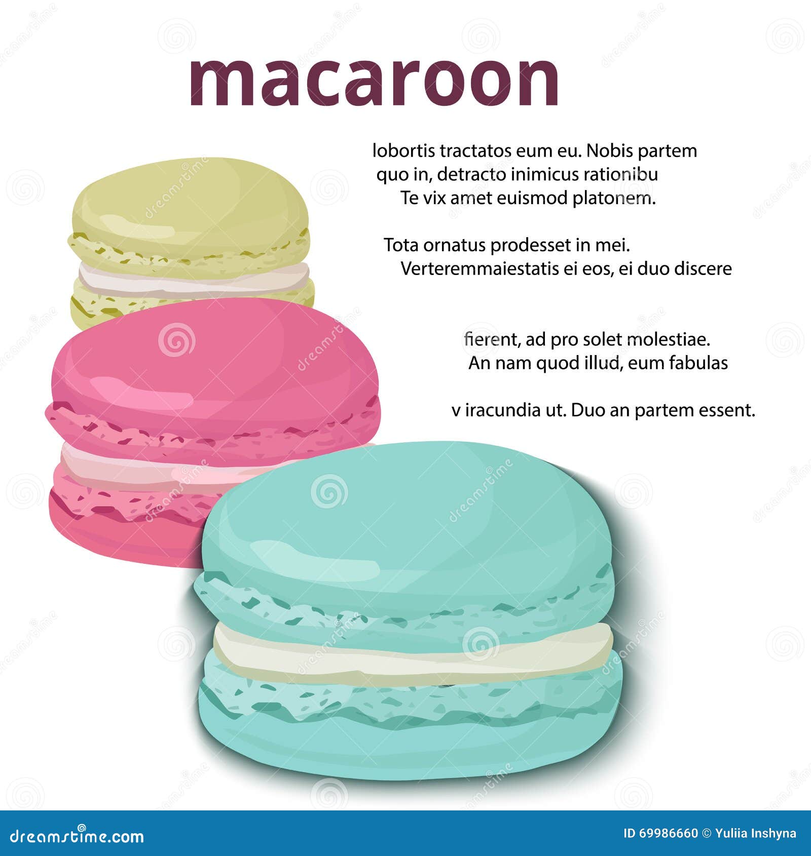 Macaroon Menu, Vector Illustration Stock Vector - Illustration of ...