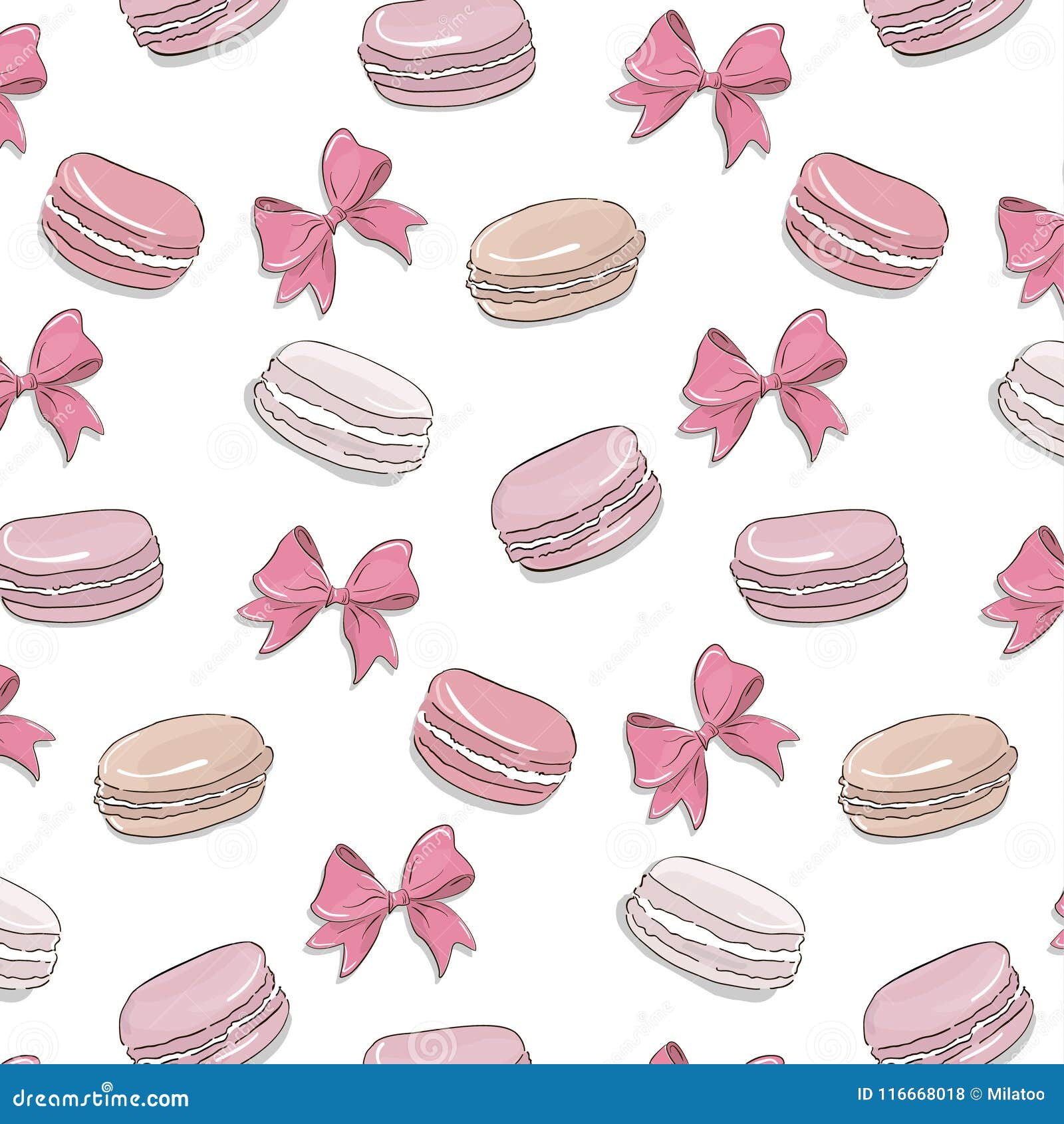 Macaroon Pattern. Sweet Dessert Biscuit Cookies Surface Design. Macaron ...