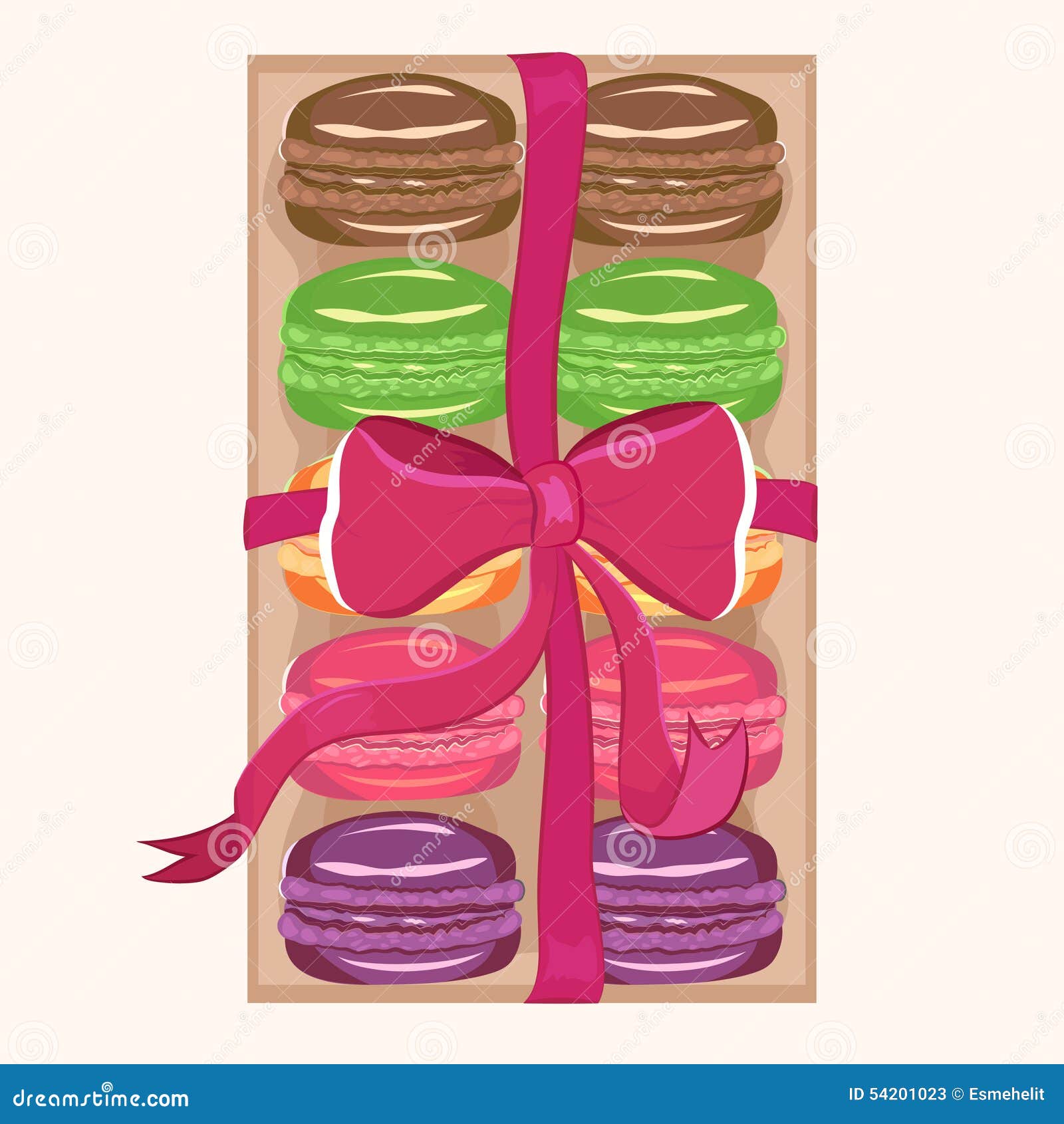 Macaroons in a box stock vector. Illustration of food - 54201023