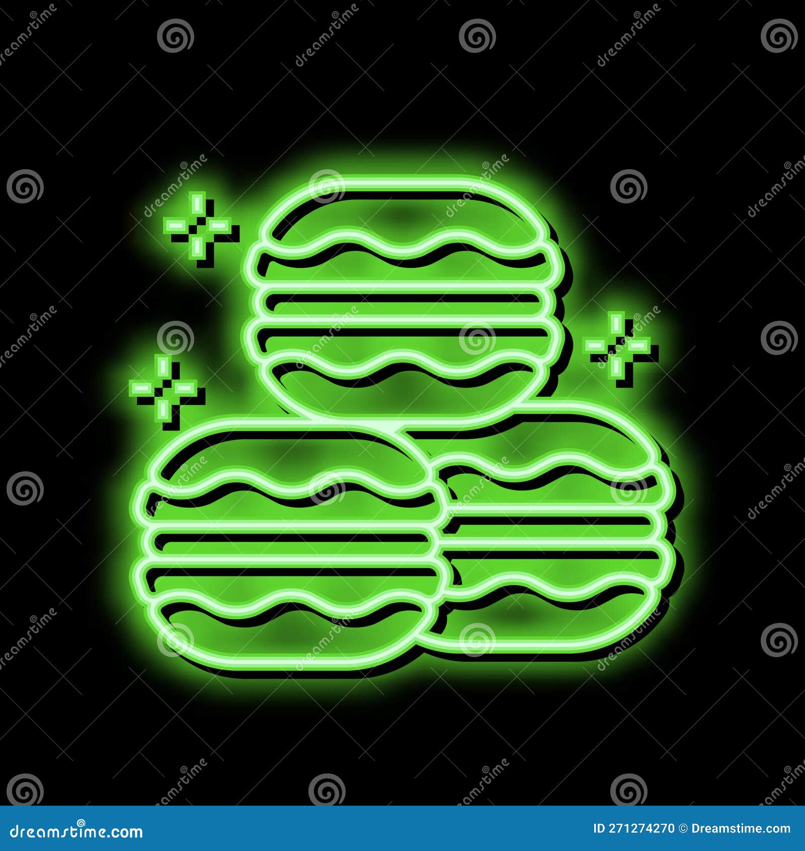 Macaroons Cookies Neon Glow Icon Illustration Stock Vector ...