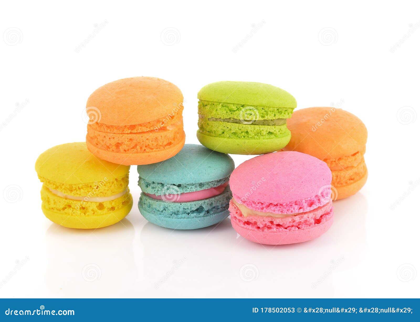 Macaroons Isolate on White Background. Stock Image - Image of pink ...