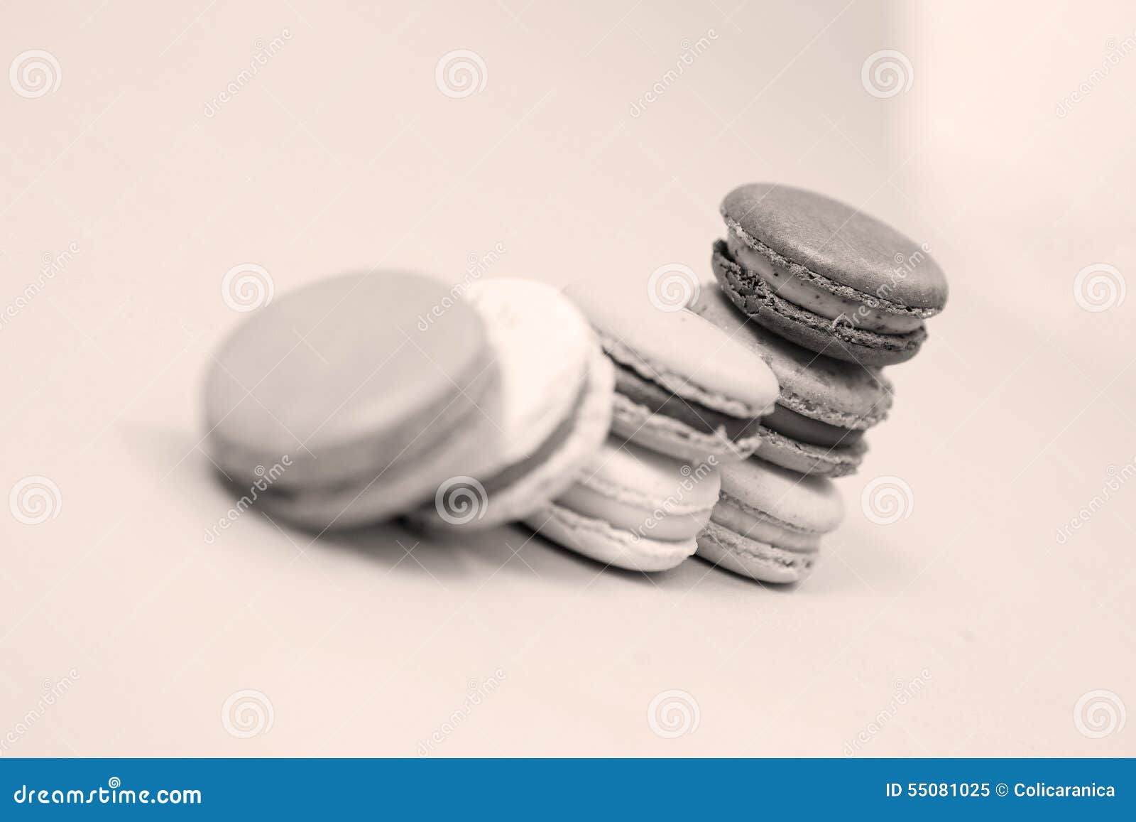 Macaroons in line stock image. Image of cakes, food, cake - 55081025