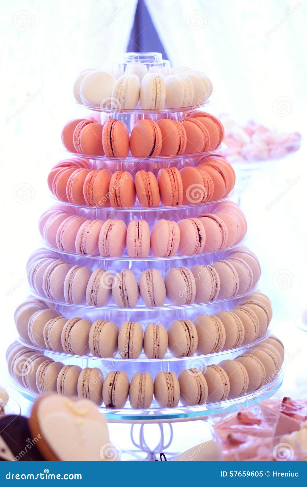 Macaroons pyramid stock image. Image of cake, pink, gastronomy - 57659605
