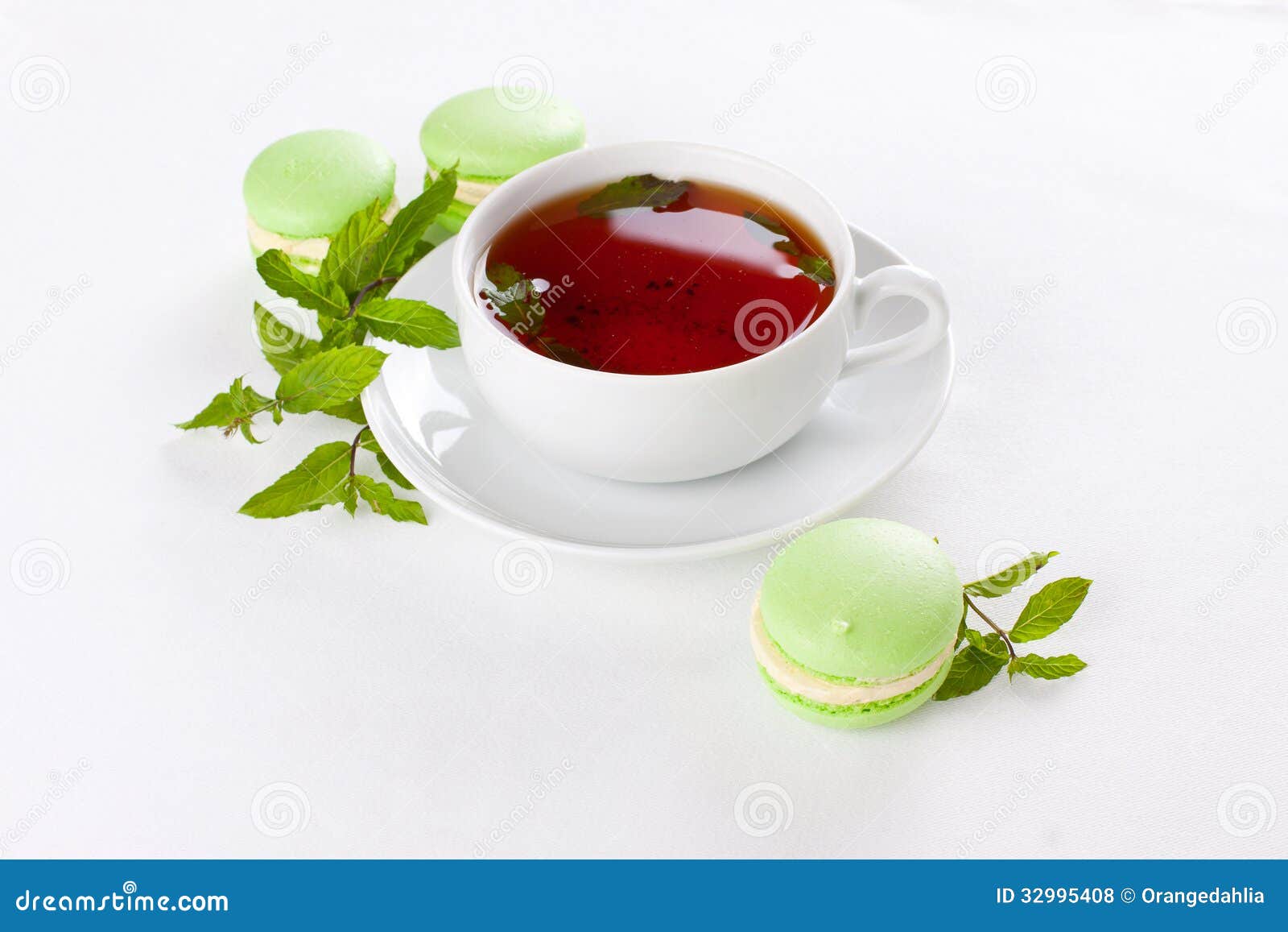 Macaroons and tea stock photo. Image of delicious, macaroon - 32995408