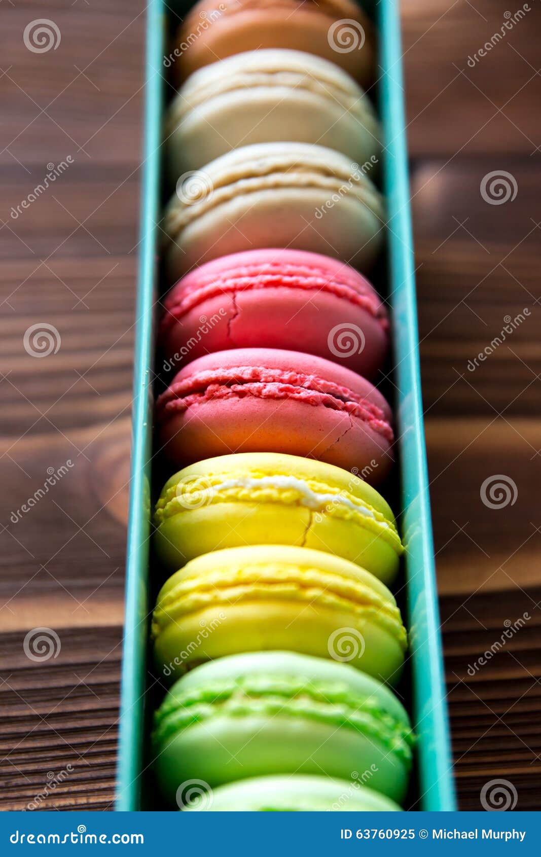 Macaroons on the Wooden Table Stock Image - Image of white, cookies ...