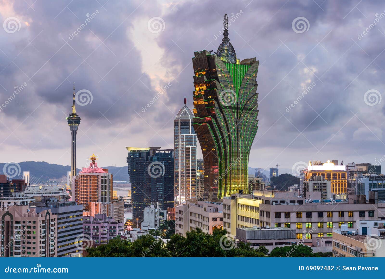 Macau China Skyline stock photo. Image of buildings, city - 69097482