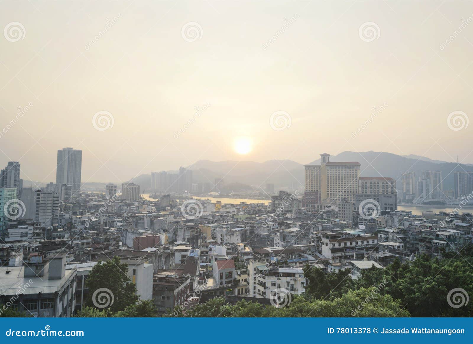 Macau City View from Above before Sunset Stock Photo - Image of east ...