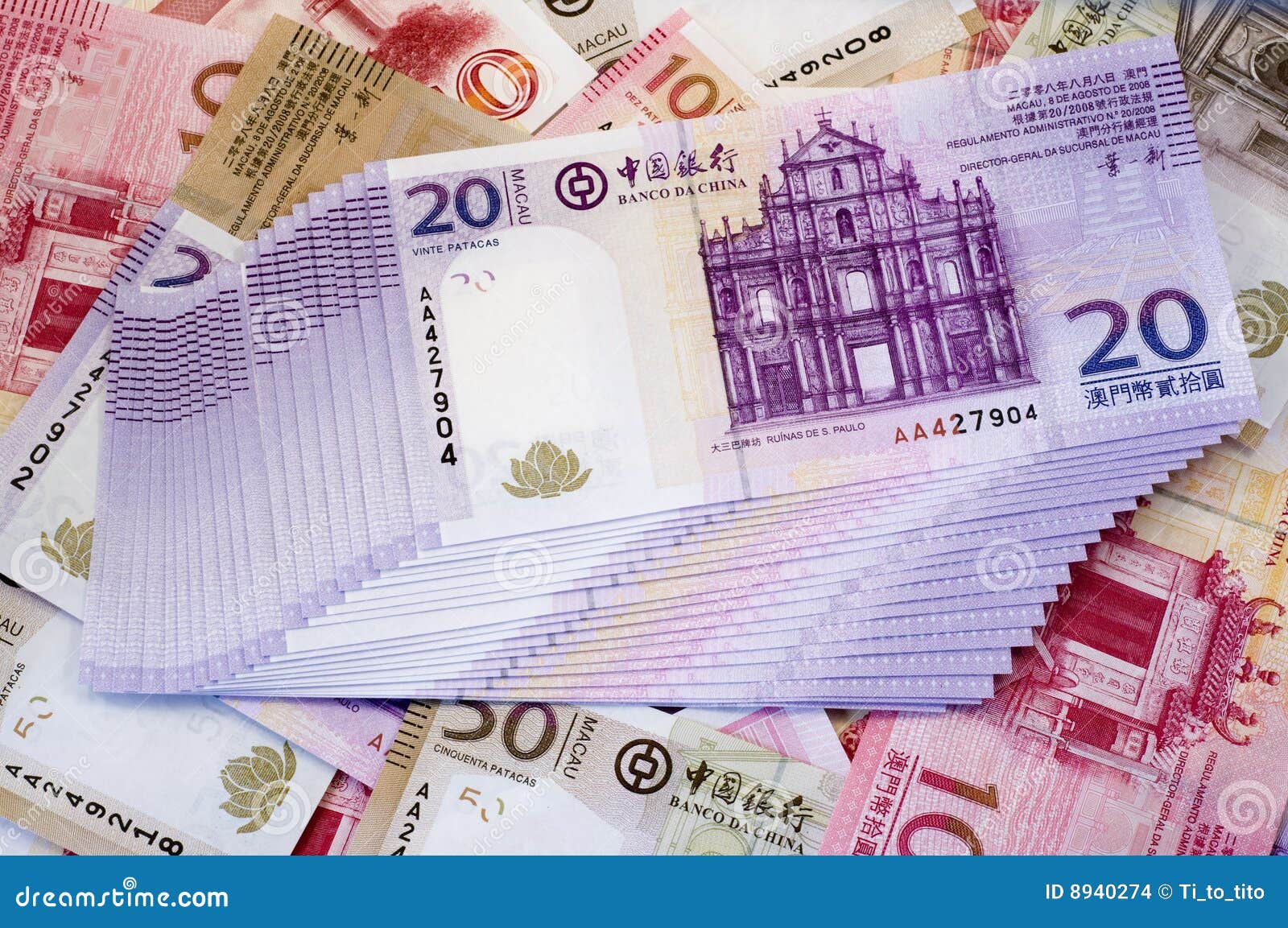 Macau dollar (patacas) stock photo. Image of millionaire - 8940274