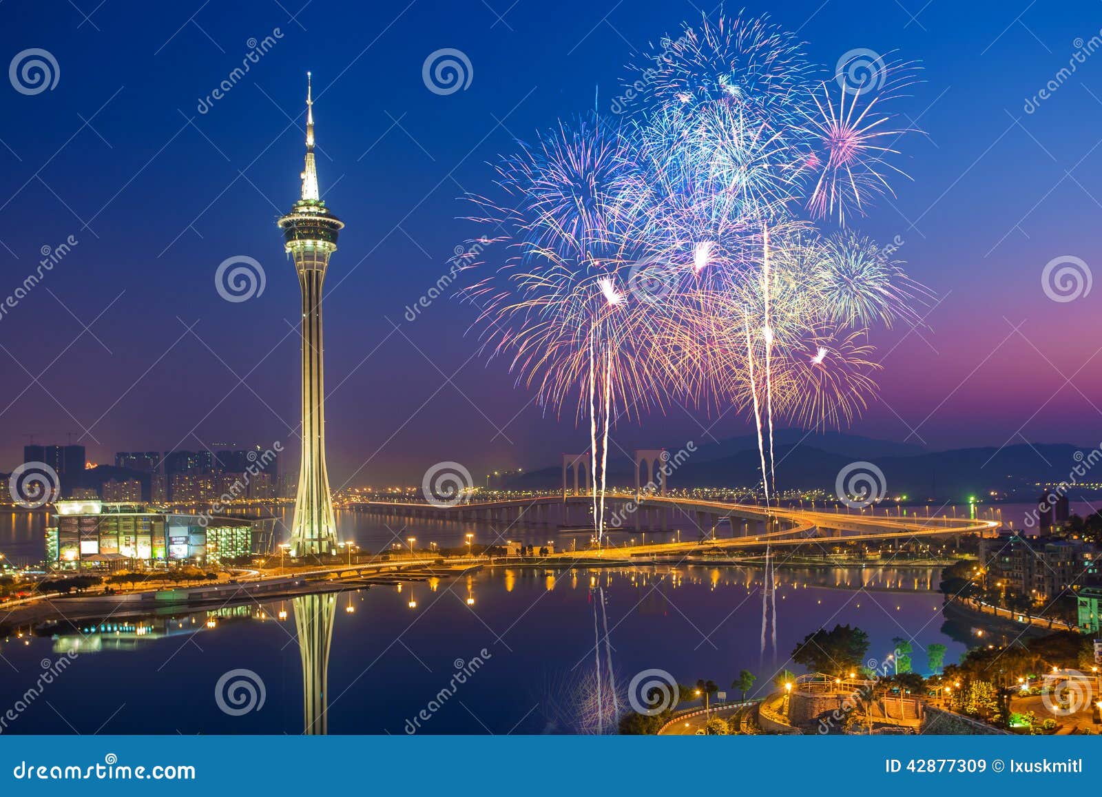 Macau Fireworks China stock image. Image of outside, building - 42877309