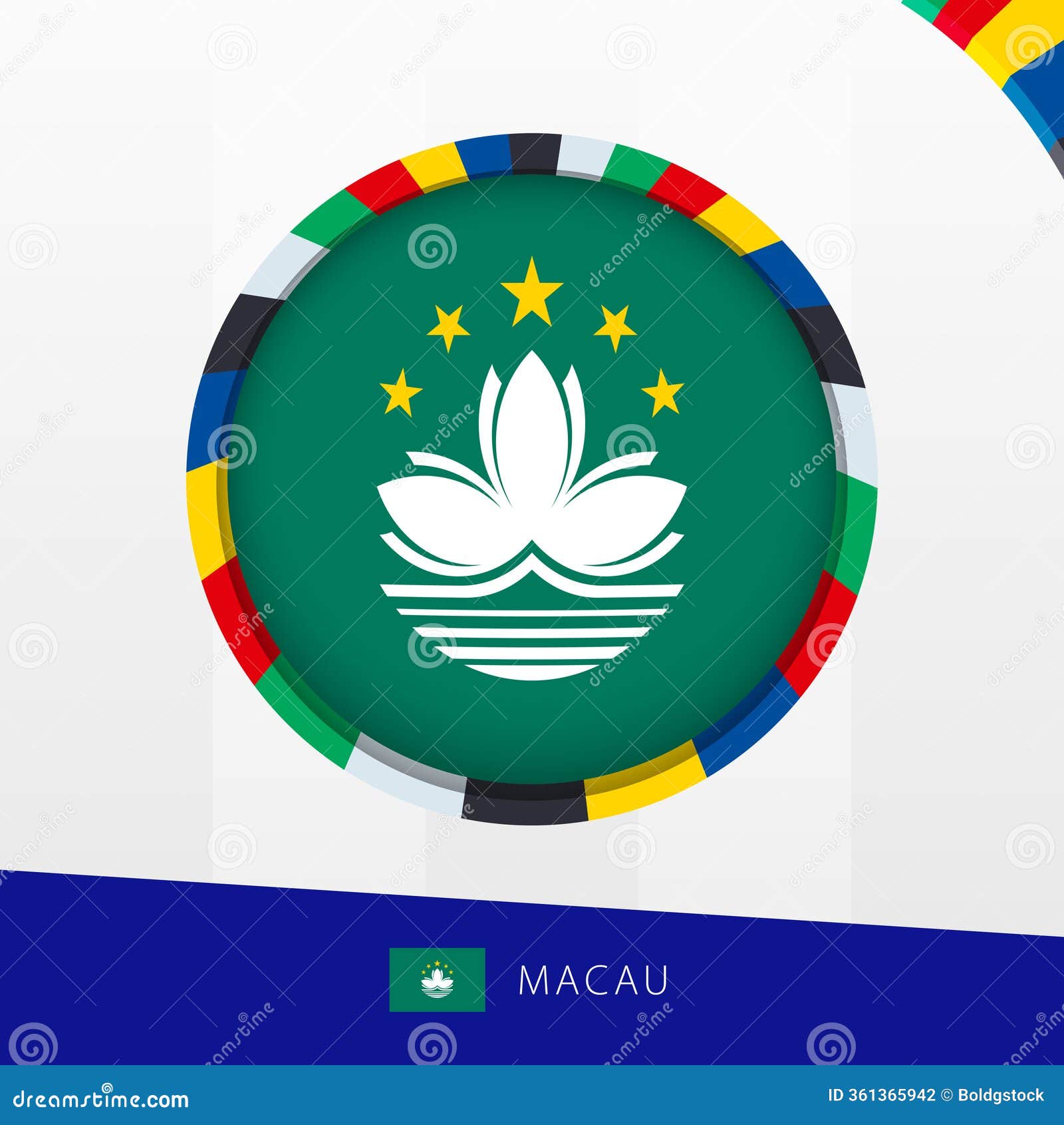 Macau Flag Icon Design Cartoon Vector | CartoonDealer.com #339101423