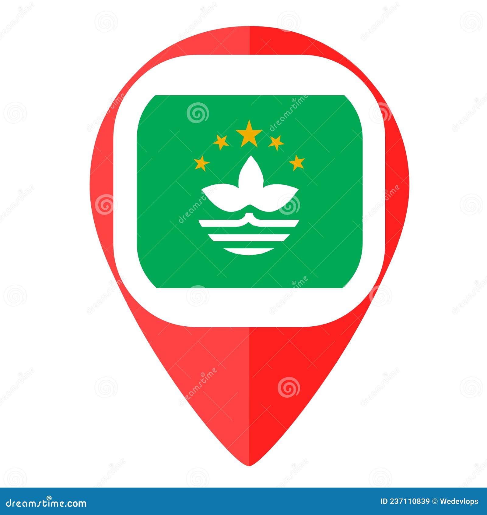 Macau Flag Pin Map Marker Country Stock Image - Illustration of poster ...