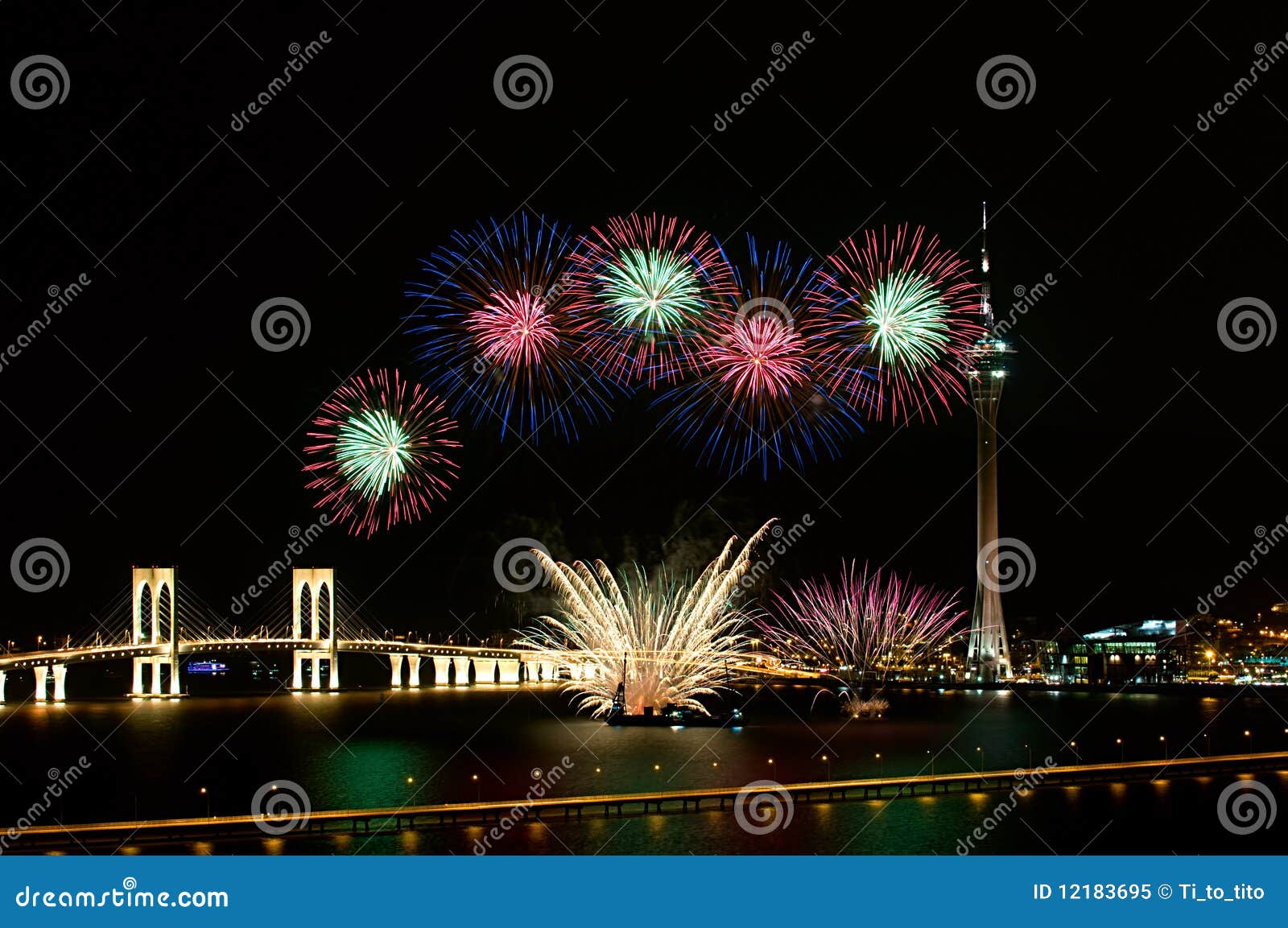 Macau International Fireworks Stock Image - Image of display, exposure ...