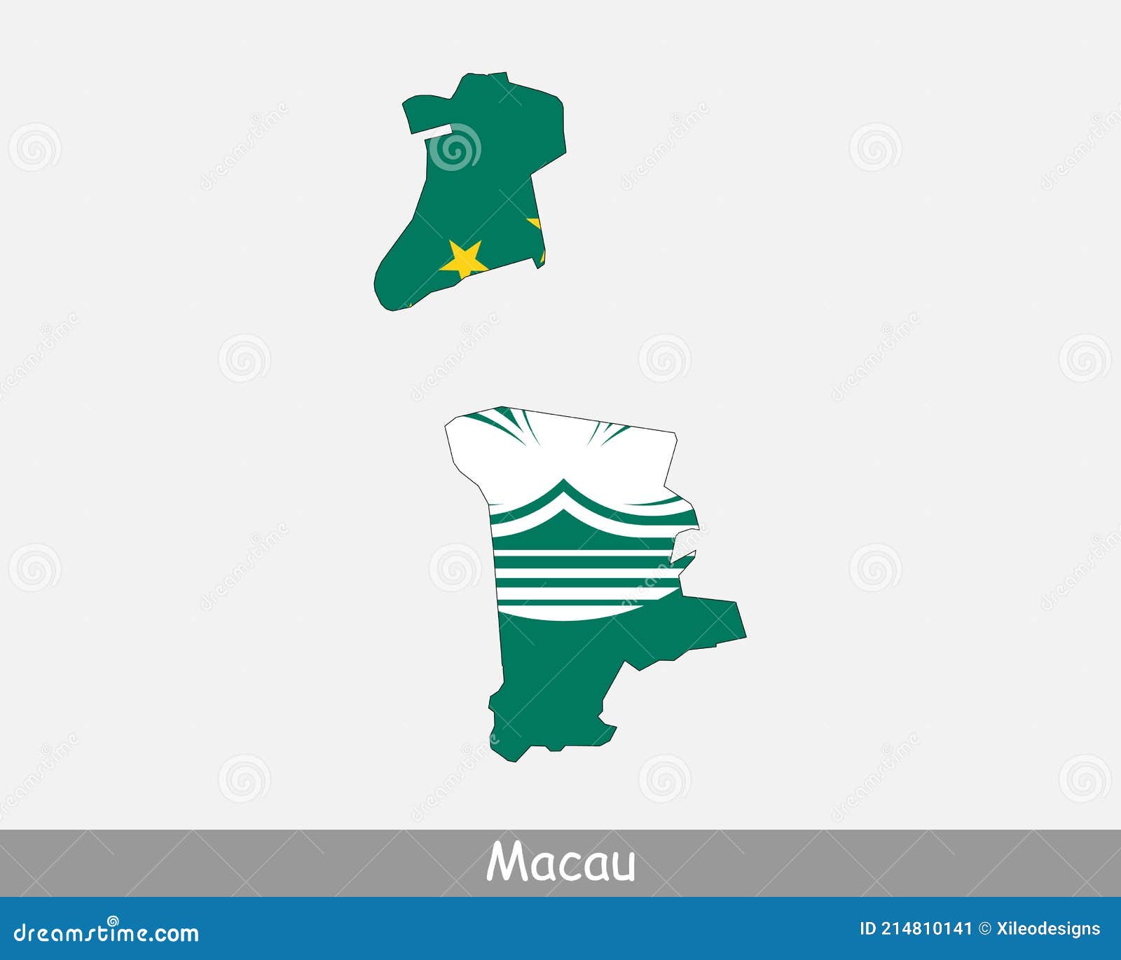 Macau Map Flag. Map of Macao with Flag Isolated on White Background ...