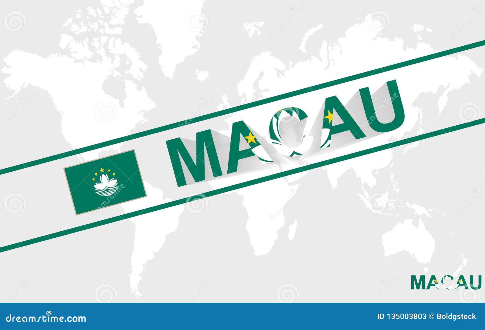Macau Map Flag and Text Illustration Stock Vector - Illustration of ...