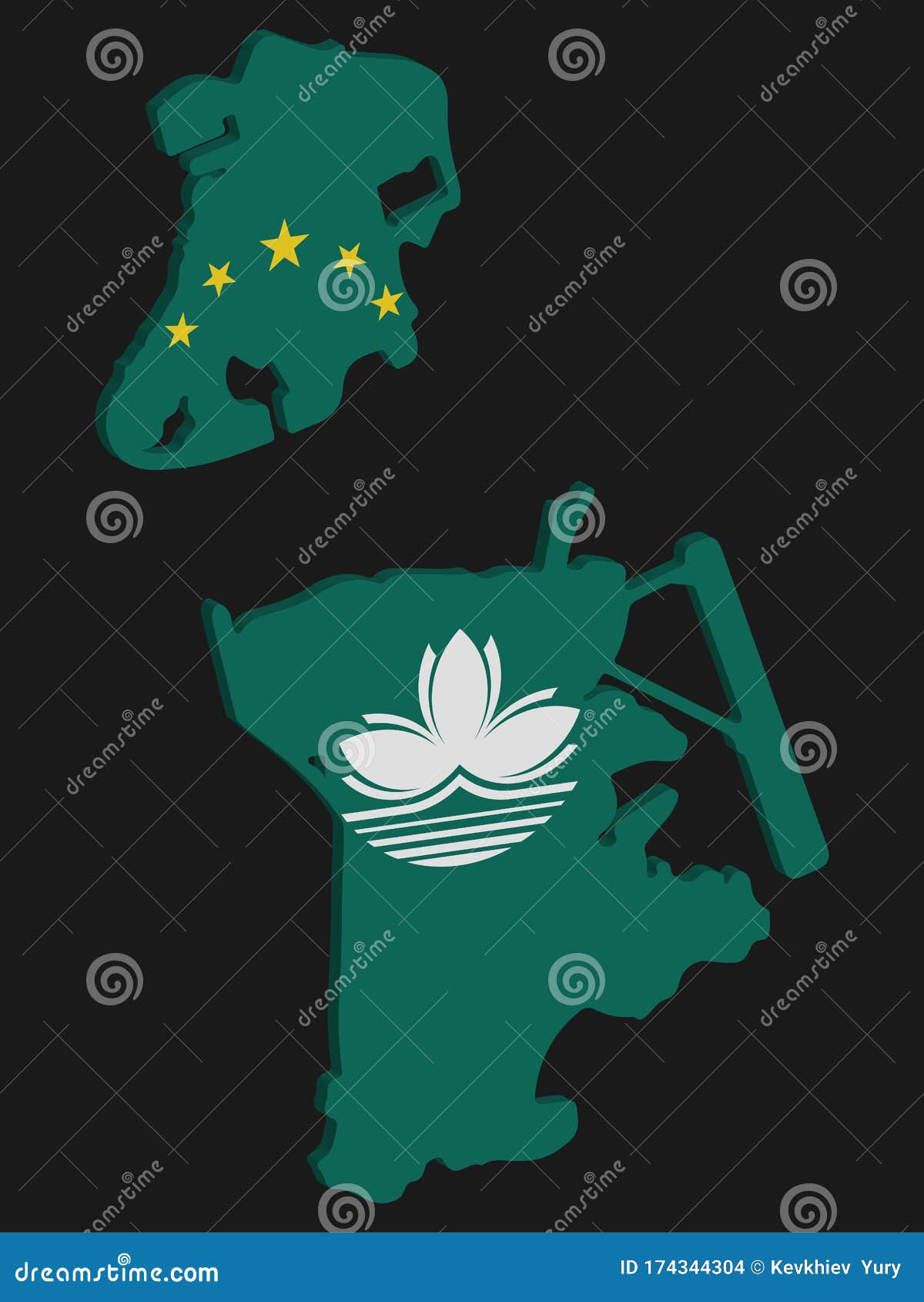 Macau Map Flag Vector Illustration Eps 10 Stock Vector - Illustration ...