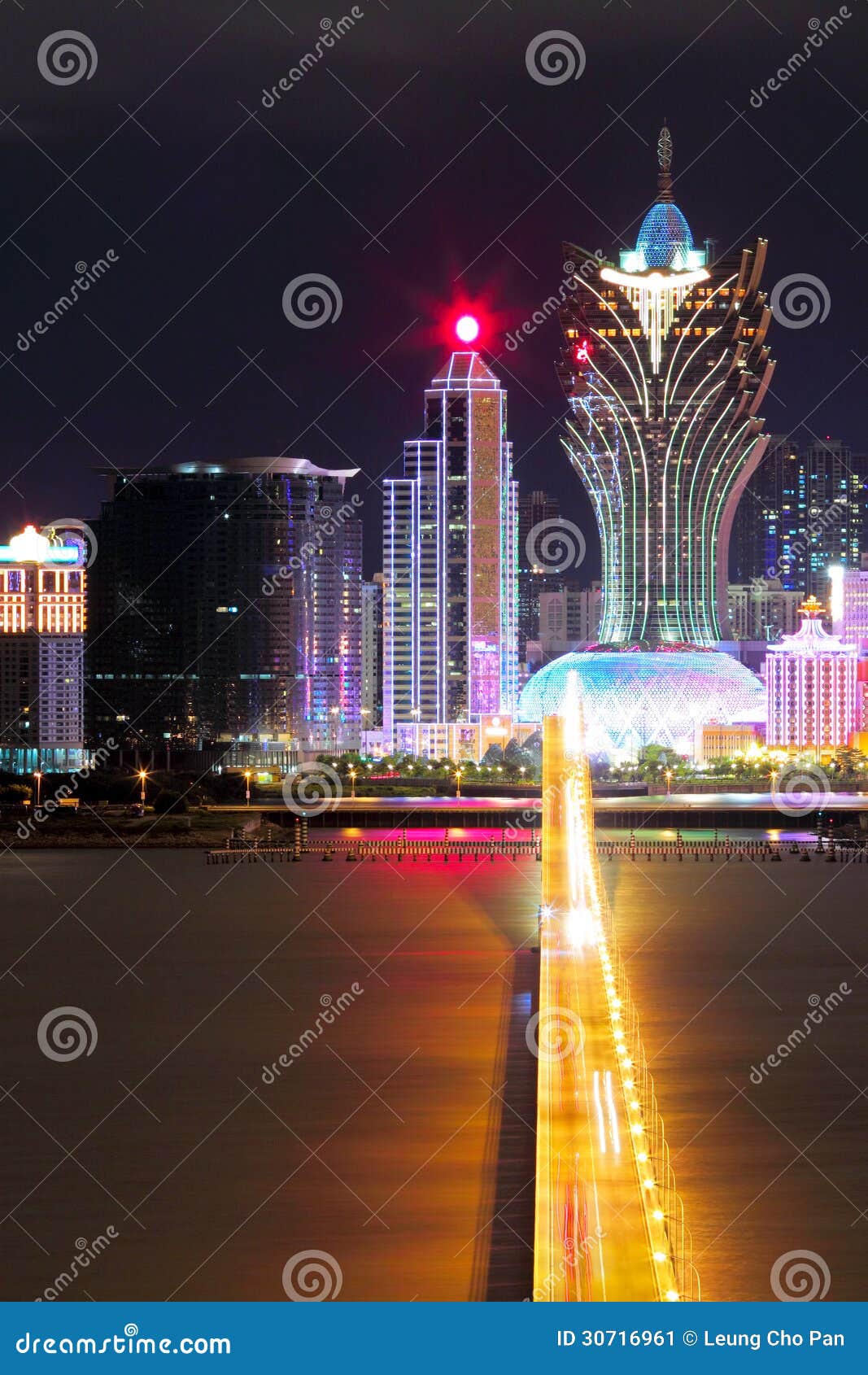 Macau at night stock image. Image of scenery, landscape - 30716961