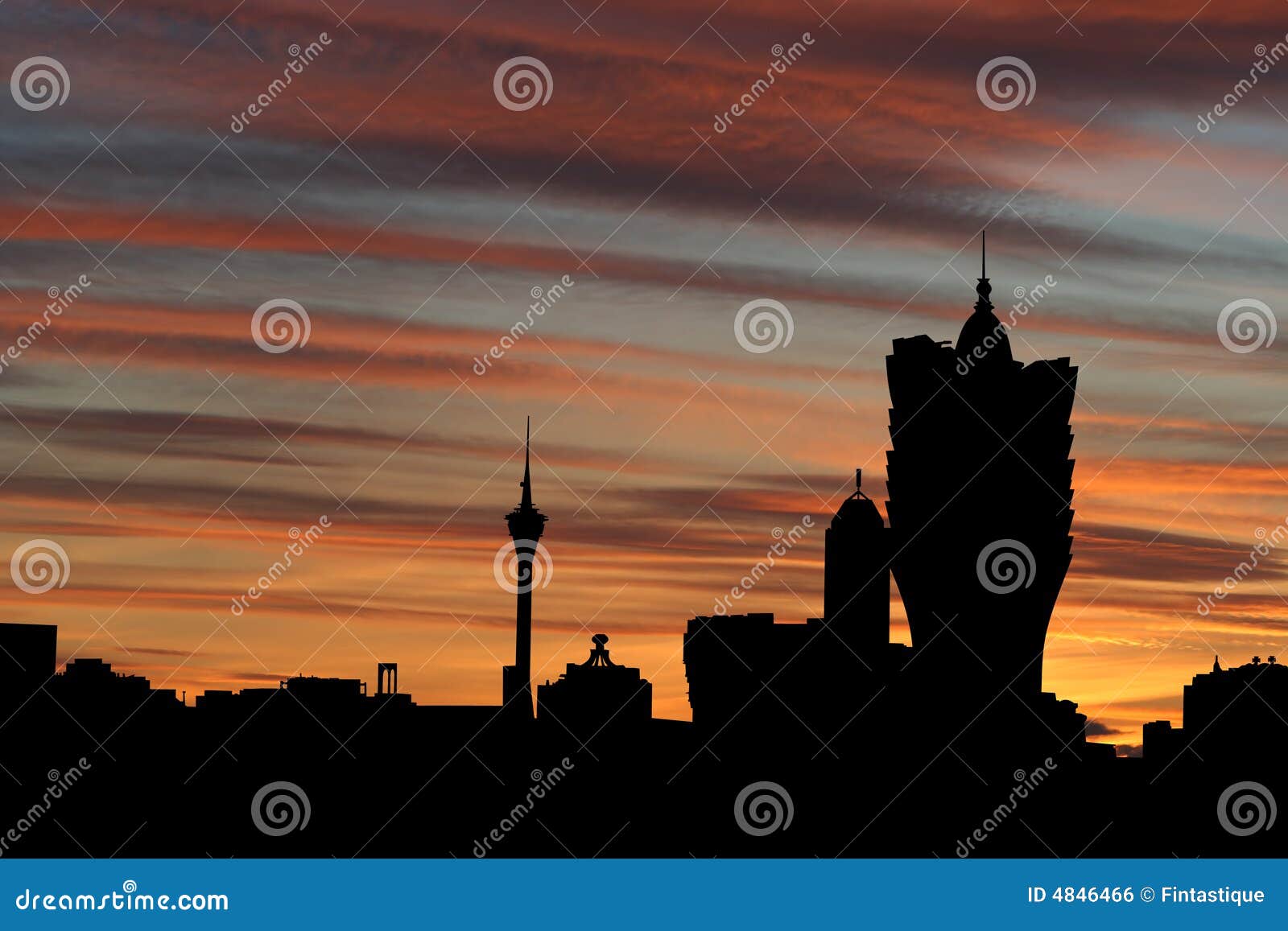 Macau Skyline Horizontal Banner. Cartoon Vector | CartoonDealer.com ...