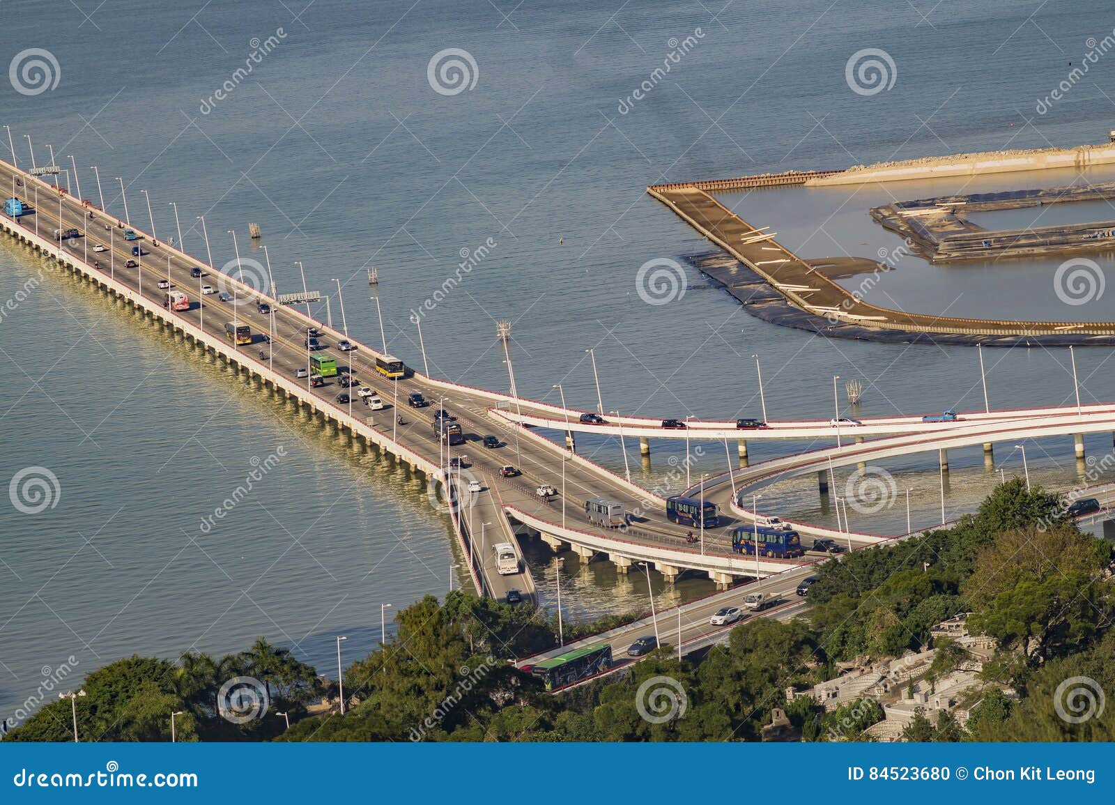 The Macau-Taipa Bridge Aerial View Editorial Image - Image of twilight ...
