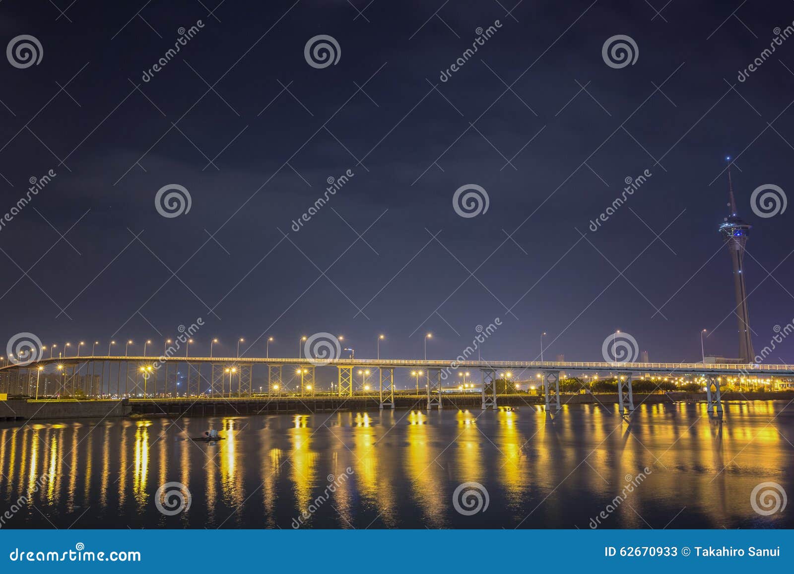 Macau Taipa Bridge at Night in Macau Stock Image - Image of nobre ...