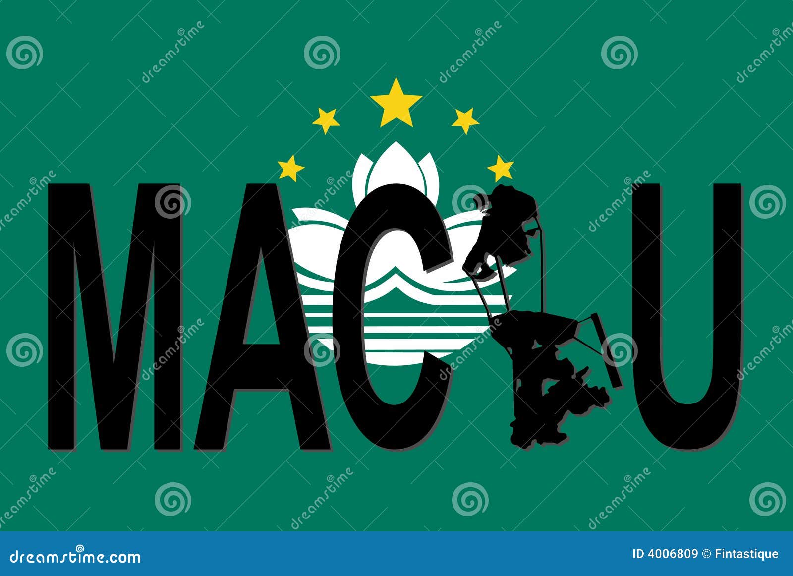 Macau Text With Map Cartoon Vector | CartoonDealer.com #4006809