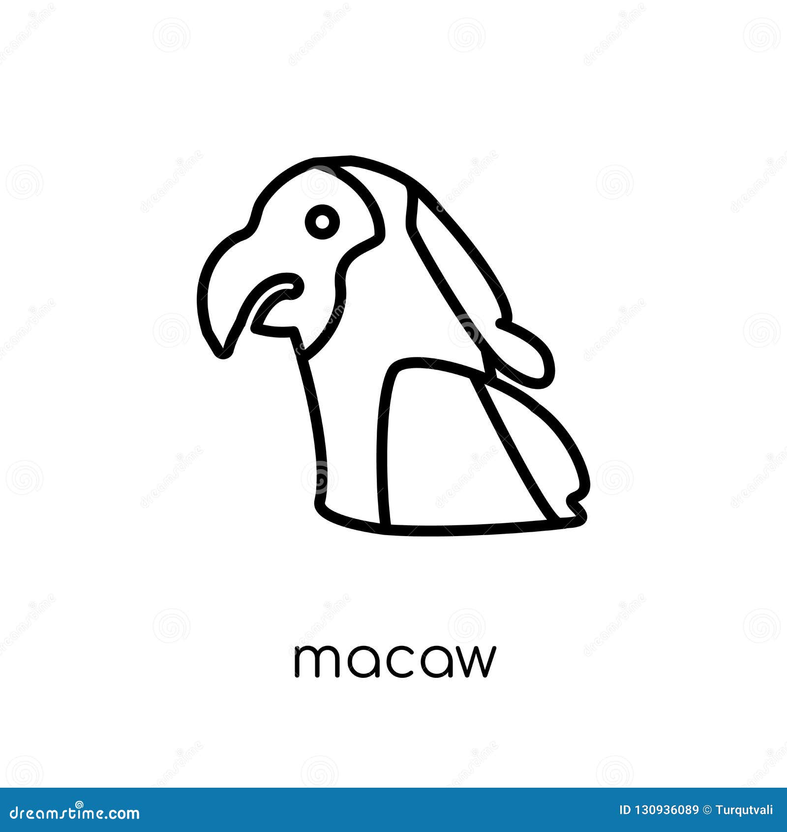 Macaw Icon. Trendy Modern Flat Linear Vector Macaw Icon on White Stock ...