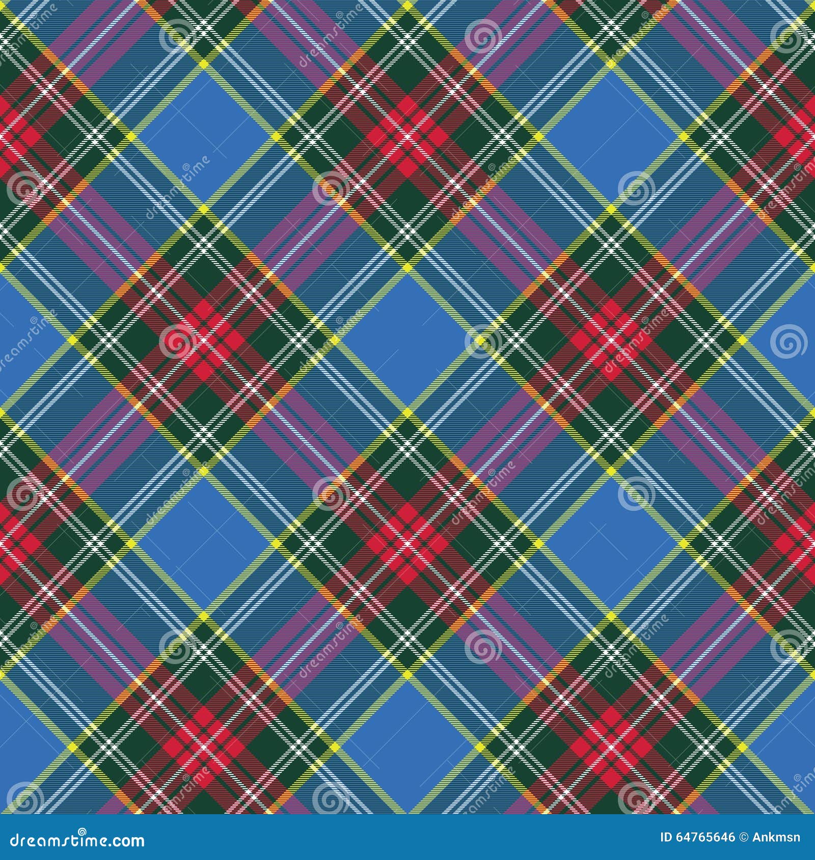 Macbeth Tartan Kilt Fabric Texture Diagonal Seamless Pattern Vector ...