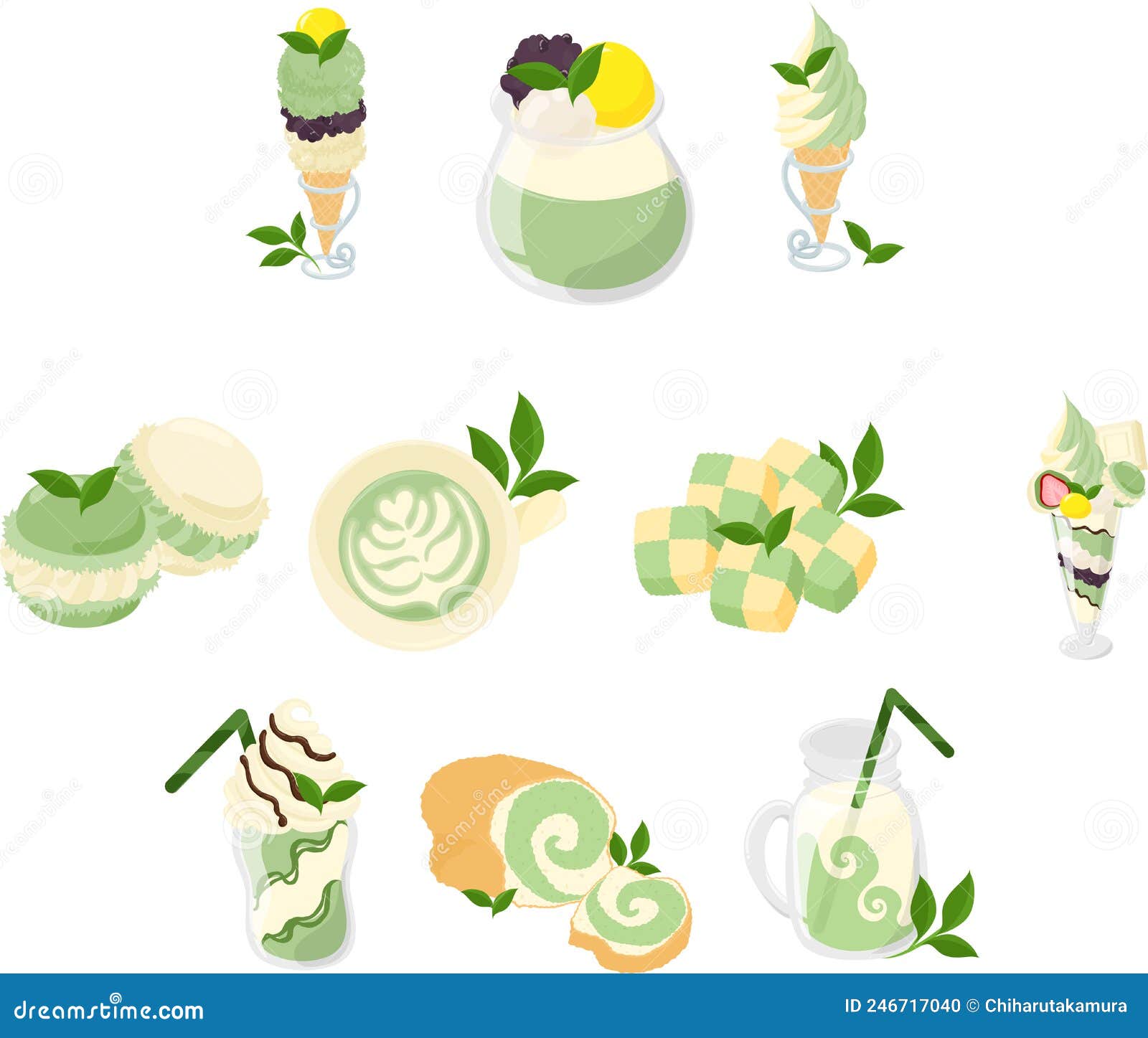 Cute Matcha Bubble Tea Sings A Song With A Microphone Vector ...