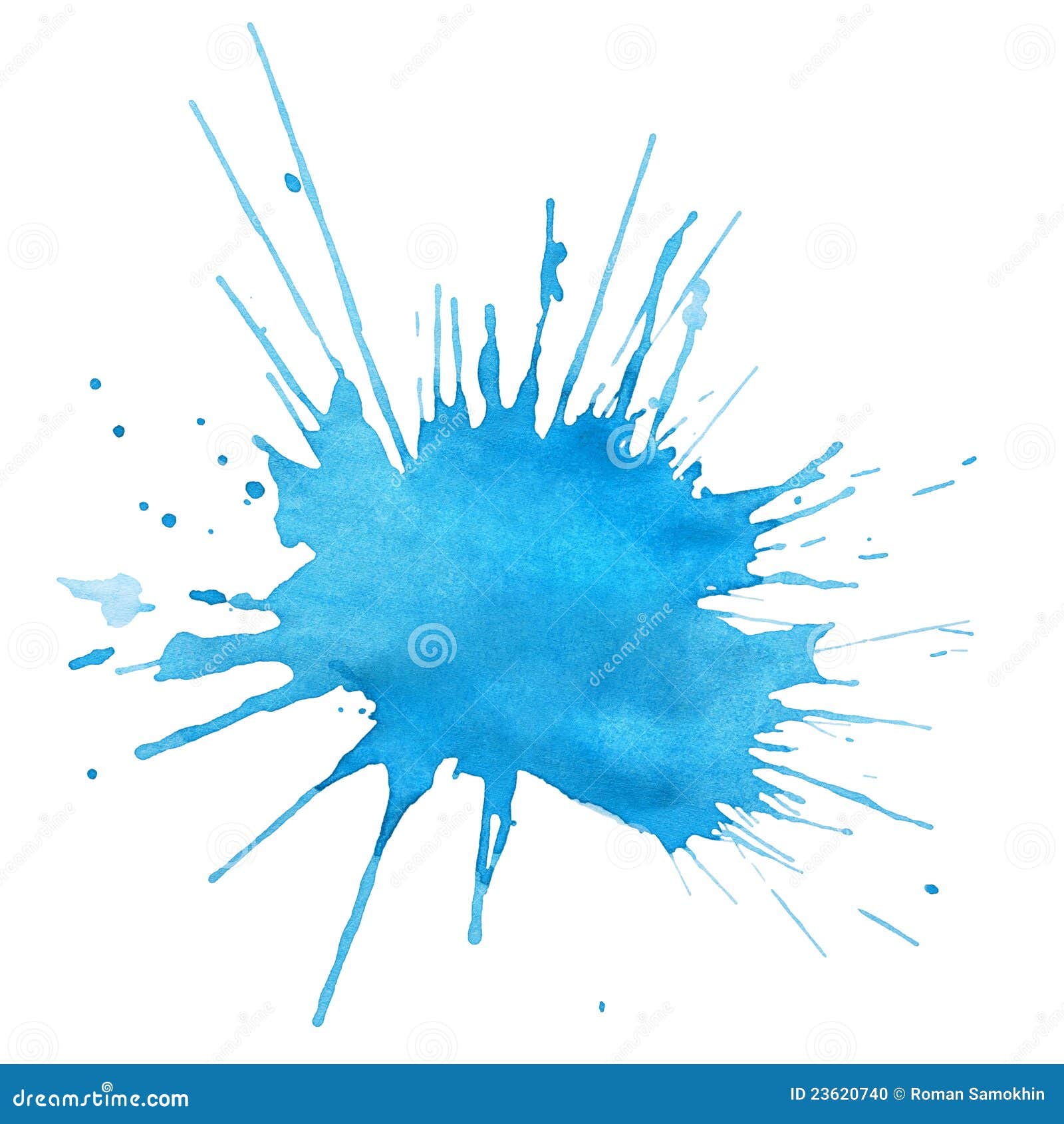 Macchia Dell'acquerello Blu Illustrazione di Stock - Illustrazione di ...