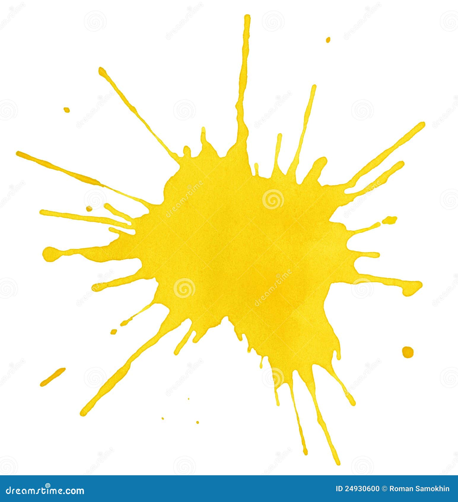 Macchia Dell'acquerello Giallo Fotografia Stock - Illustrazione di ...