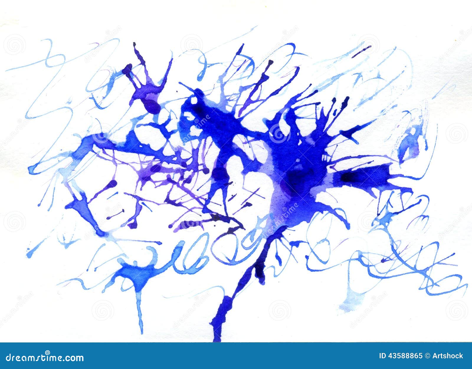 Macchia Dell'inchiostro Blu Immagine Stock - Immagine di bianco, grunge ...