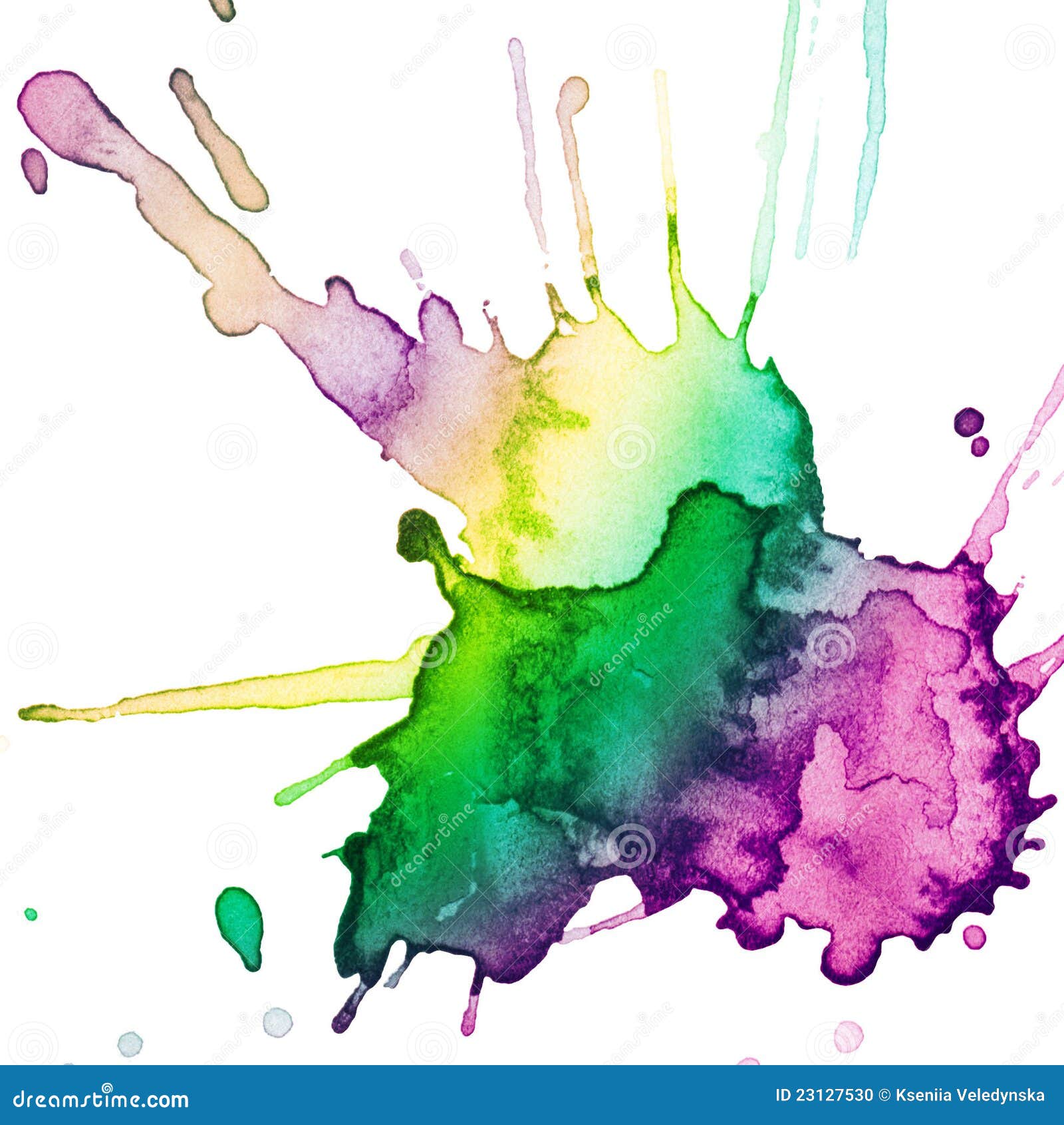 Macchia Disegnata a Mano Astratta Dell'acquerello Illustrazione di ...